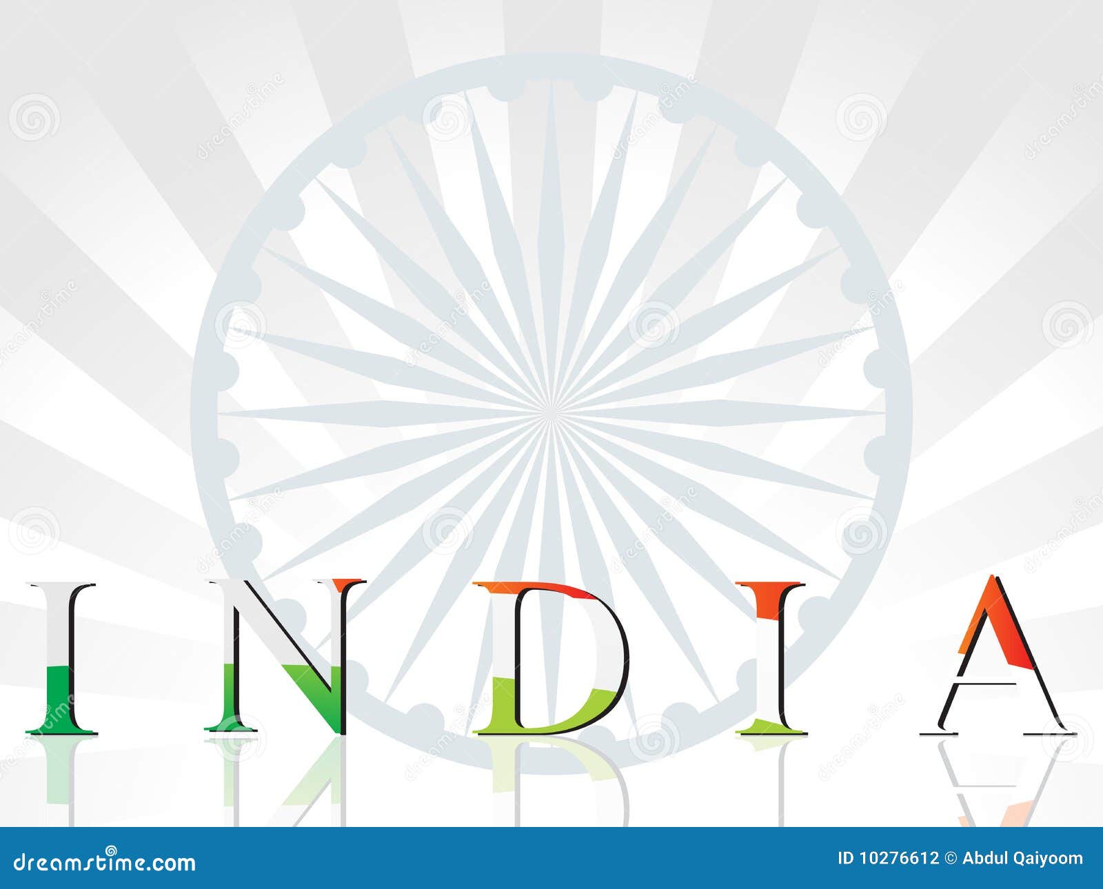 Background with Wheel, India in Flag Color Stock Vector - Illustration ...