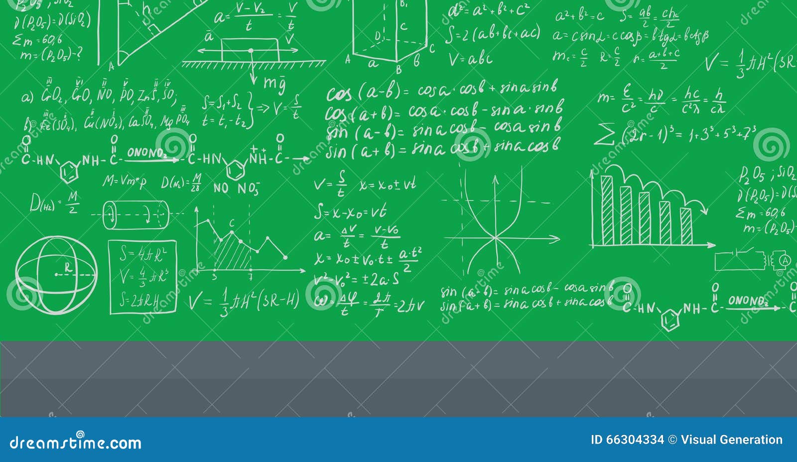 Background of White Blackboard with Mathematical Equations. Stock ...