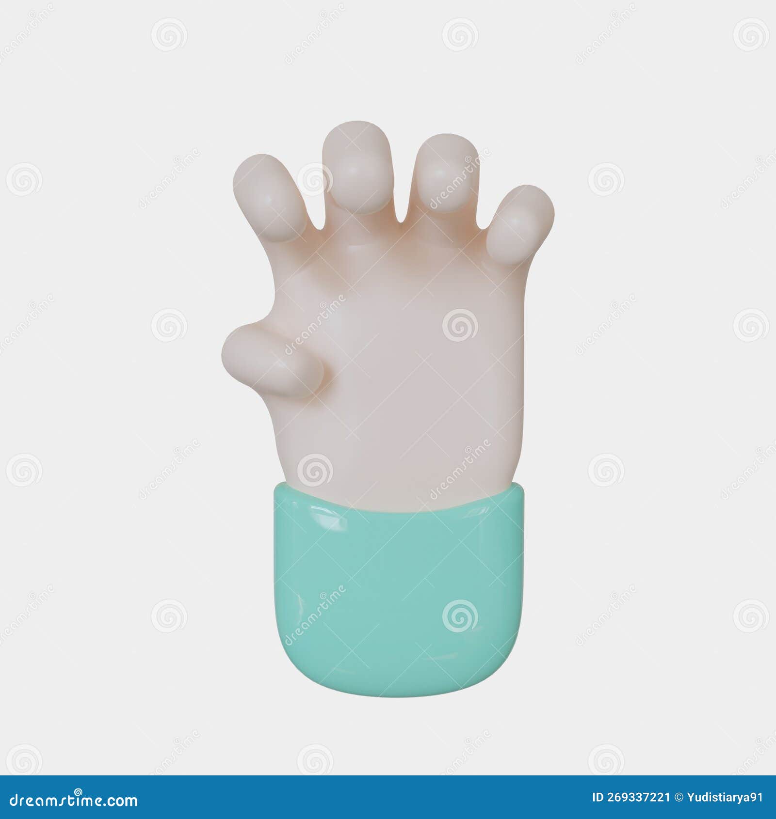 Hand Rawr Gesture Isolated on White Background 3d Illustration Stock ...