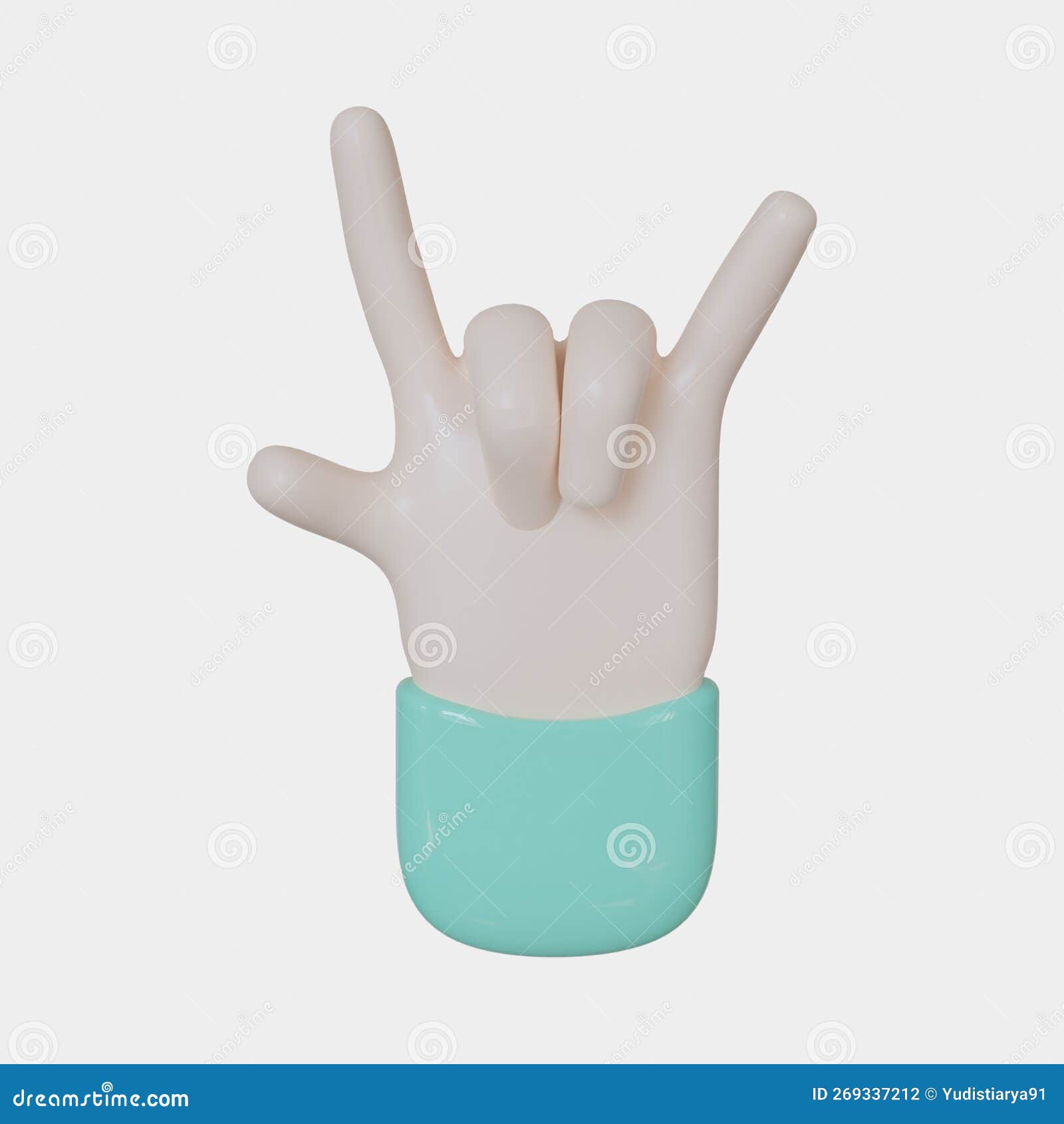 Hand Underground Gesture Isolated on White Background 3d Illustration ...