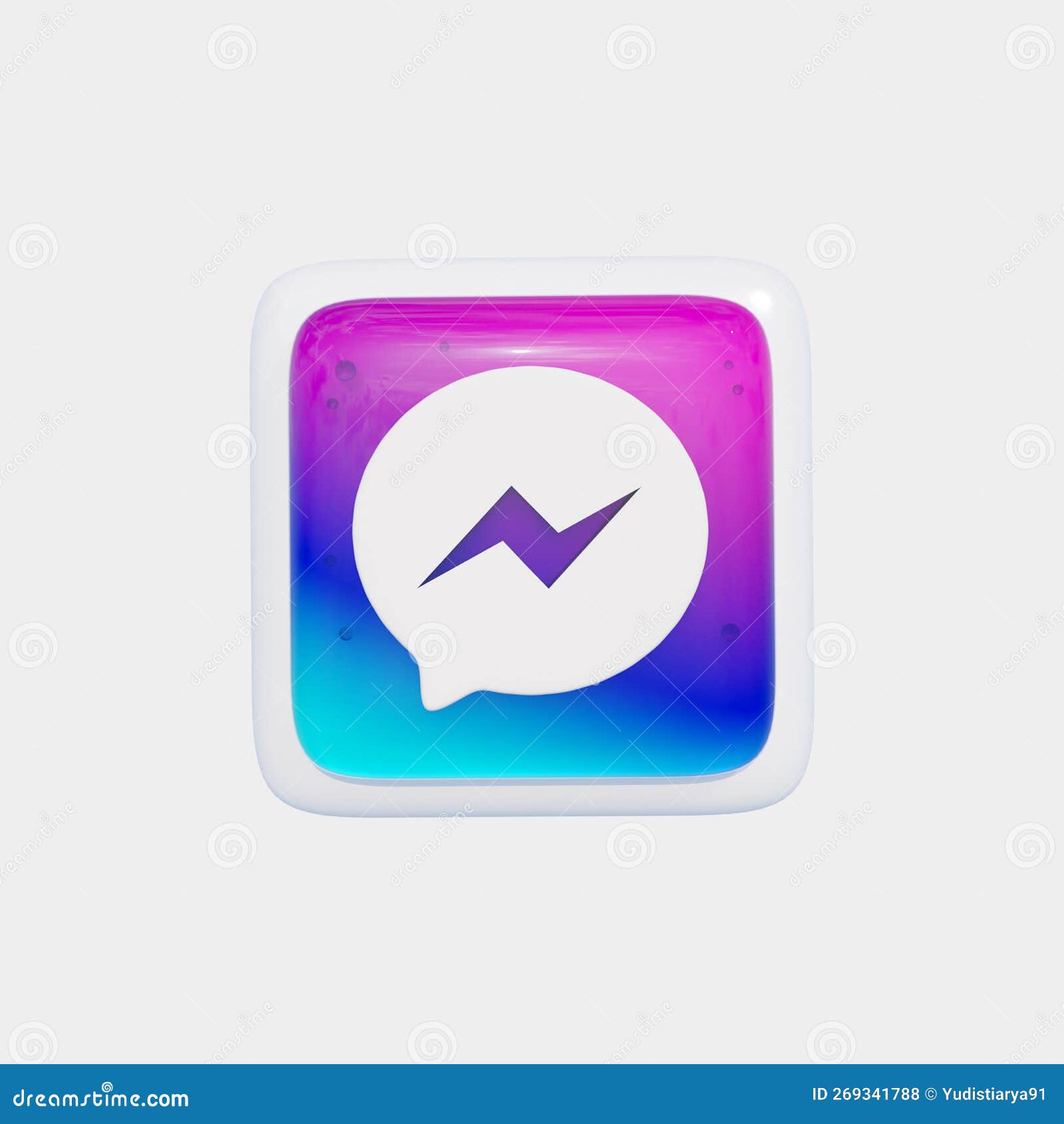 Messenger Social Media Icon Isolated on White Background 3d ...