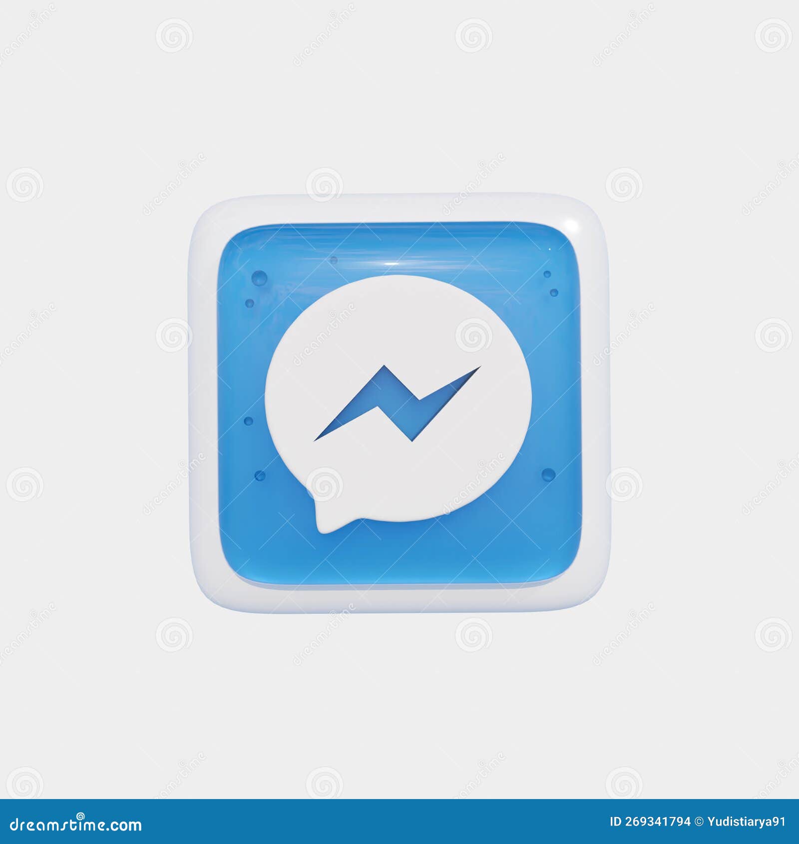 Messenger Social Media Icon Isolated on White Background 3d ...