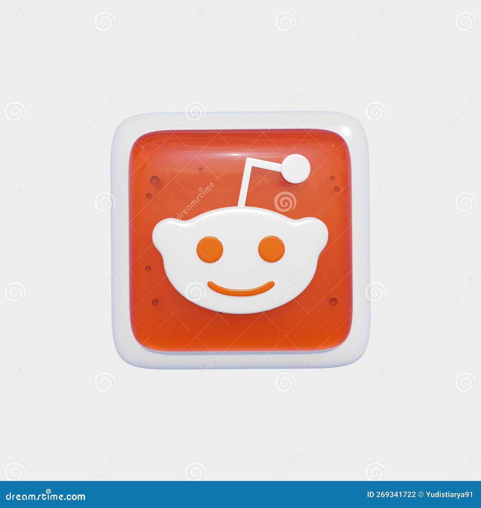 Reddit Social Media Icon Isolated on White Background 3d Illustration ...