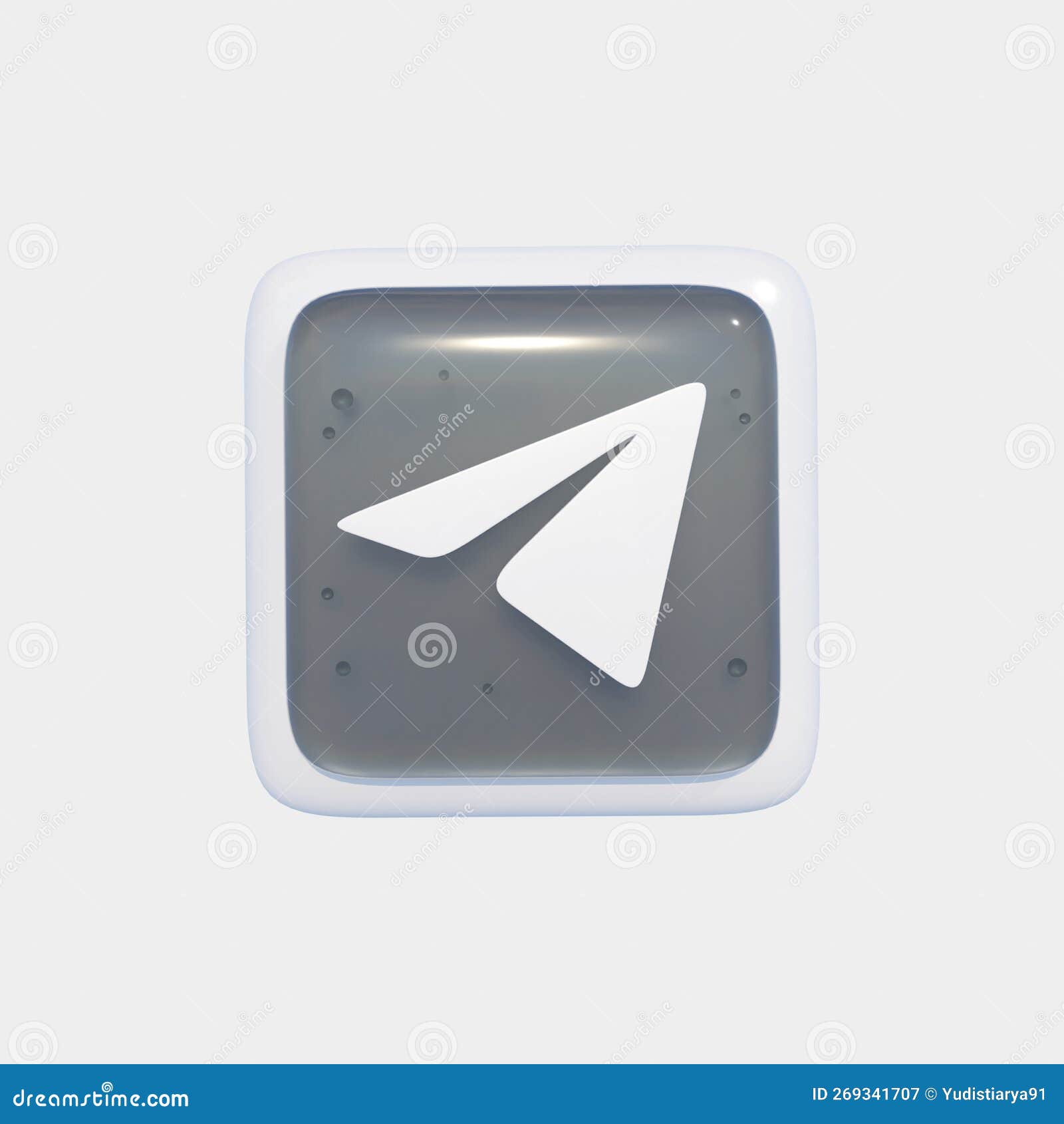 Telegram Social Media Icon Isolated on White Background 3d Illustration ...