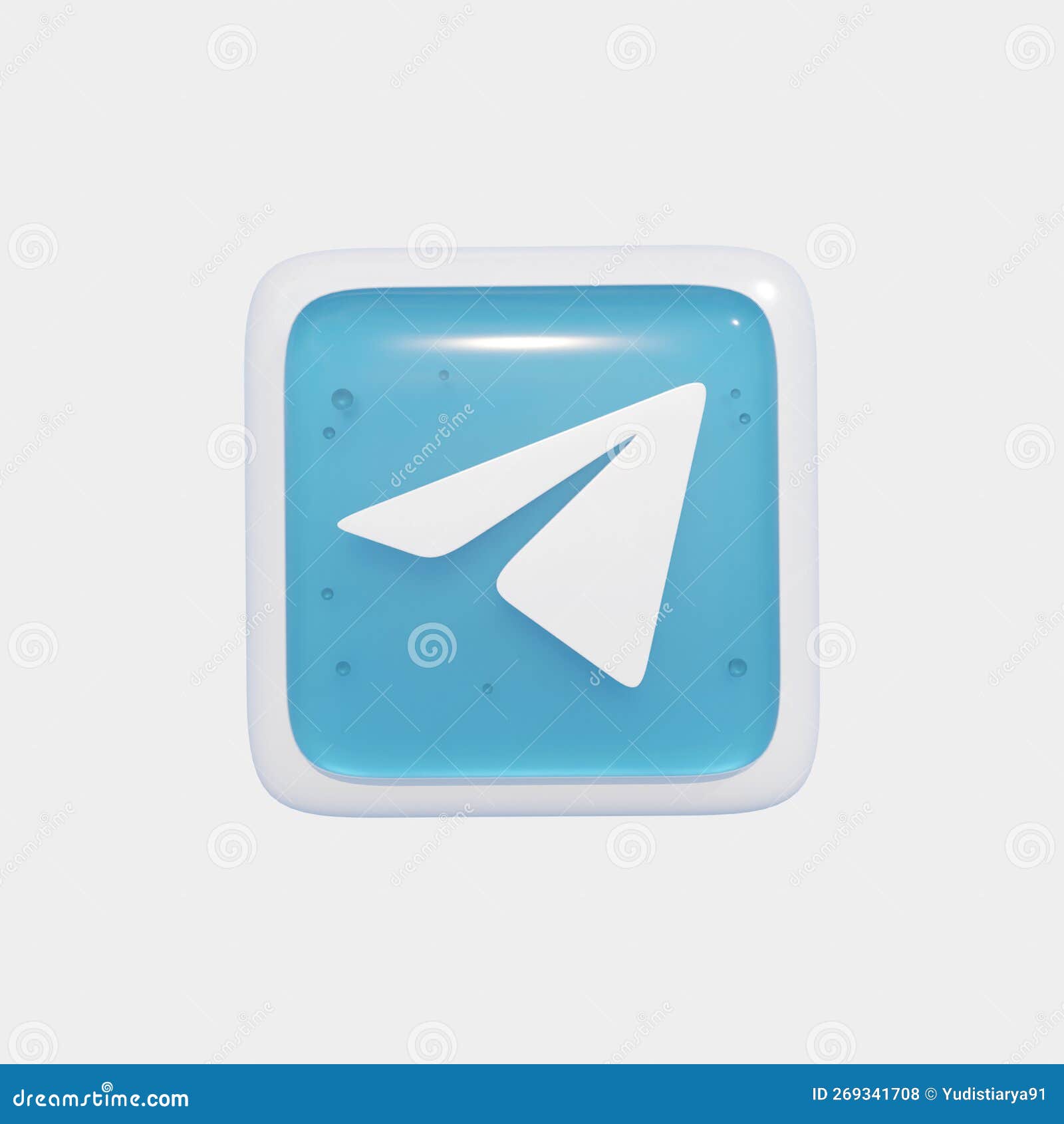 Telegram Social Media Icon Isolated on White Background 3d Illustration ...