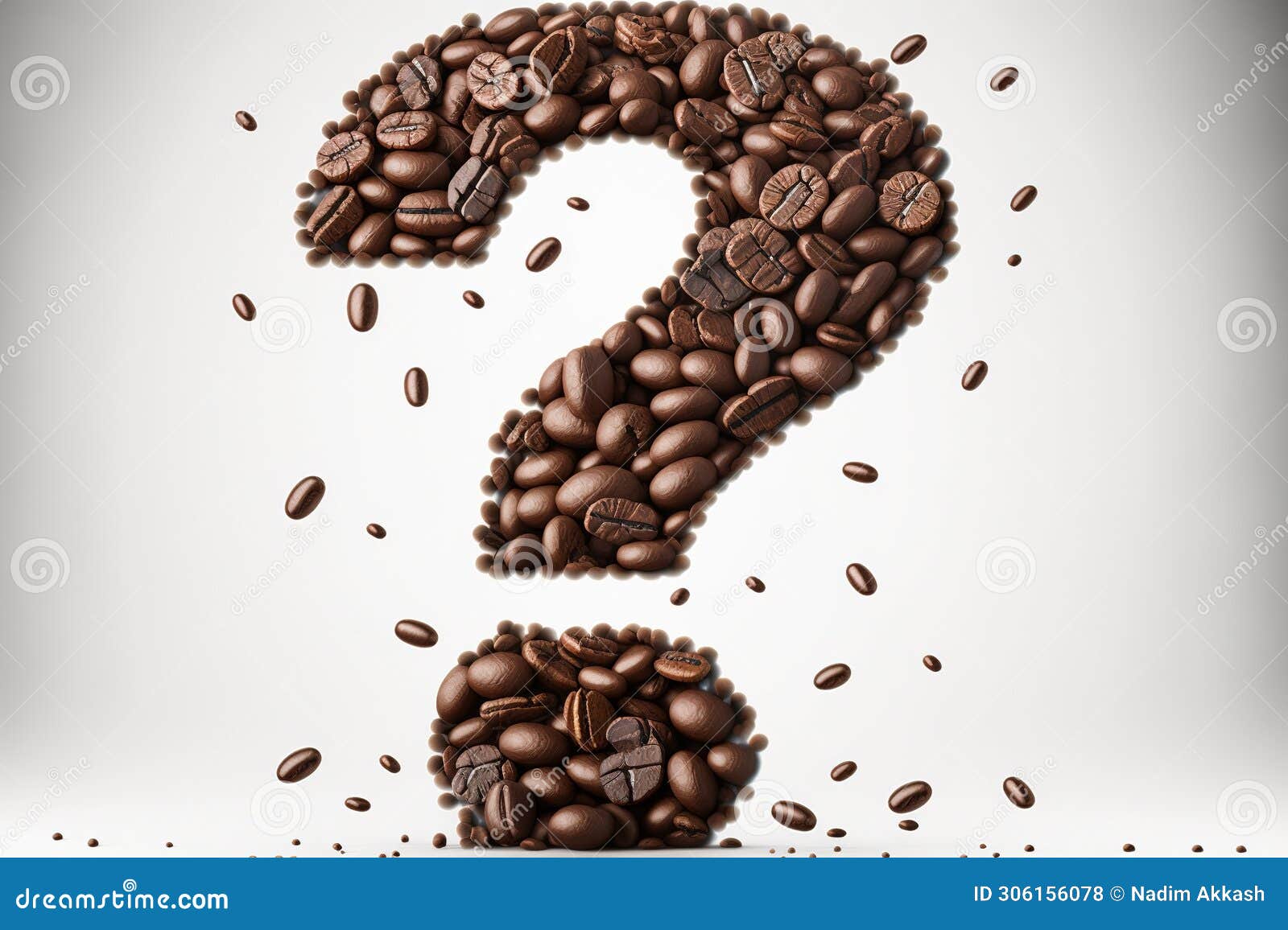 Background White Isolated Beans Coffee Created Mark Question Stock ...