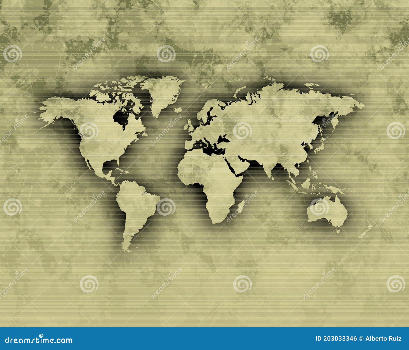 WORN WORLD MAP SILHOUETTE with STAINS BACKGROUND Stock Illustration ...