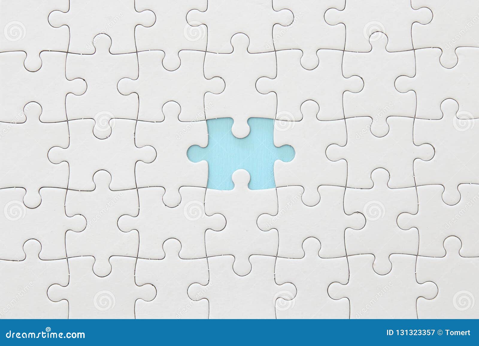 Background of White Puzzle with Missing Piece. Stock Image - Image of ...