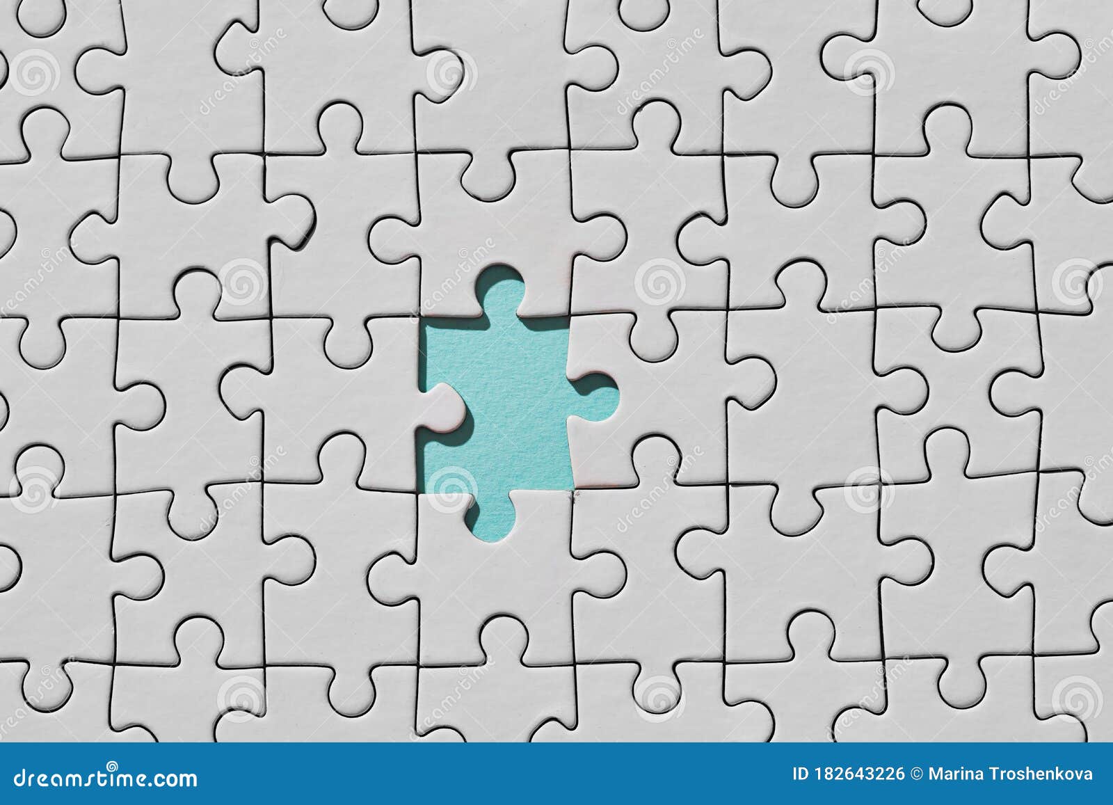 Background of White Puzzle with Missing Piece Stock Photo - Image of ...