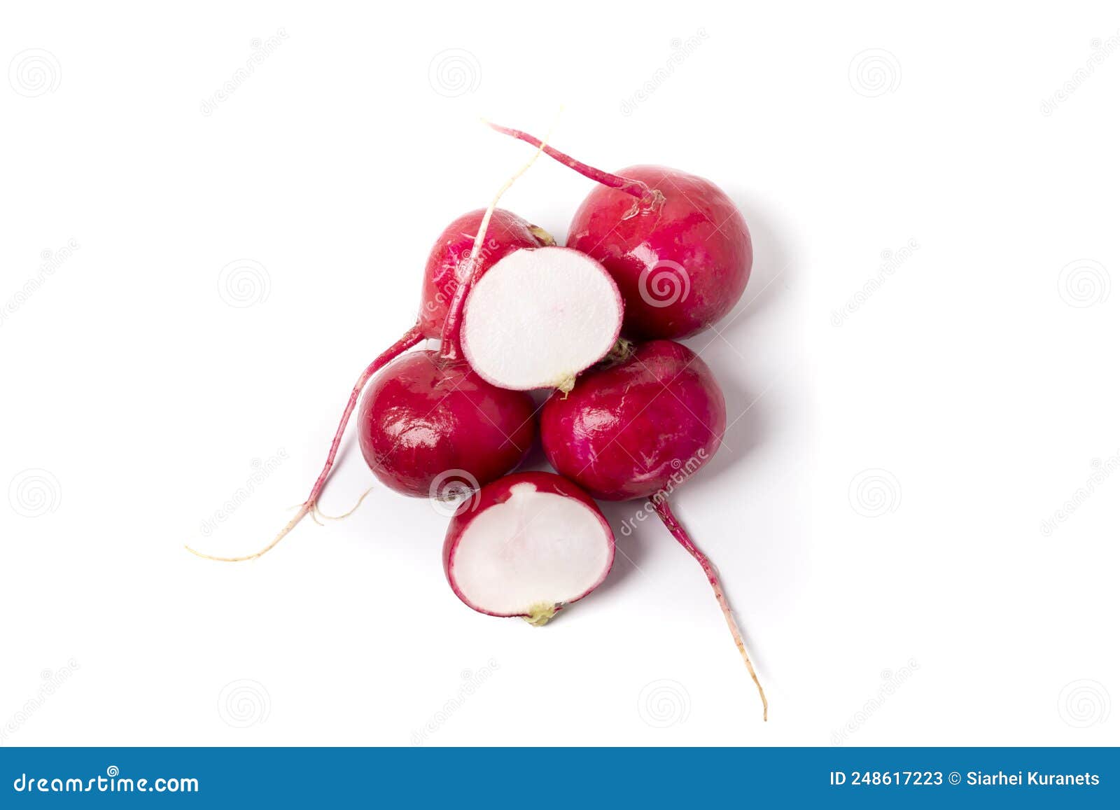 Background, White. the Red Radish Inside is One Cut in Half Stock Image ...