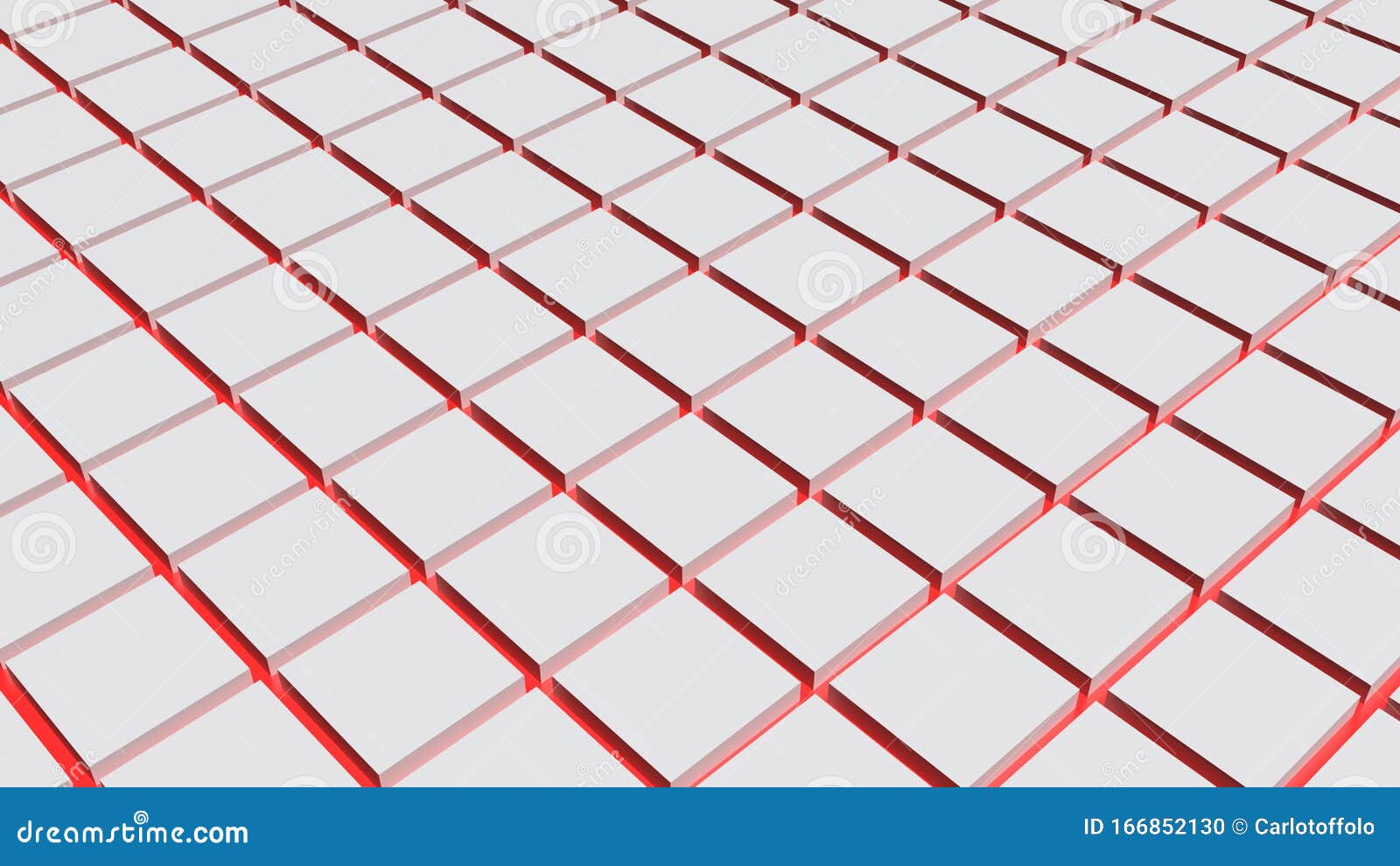 Background with White Squares and Red Light Lines - 3D Rendering ...