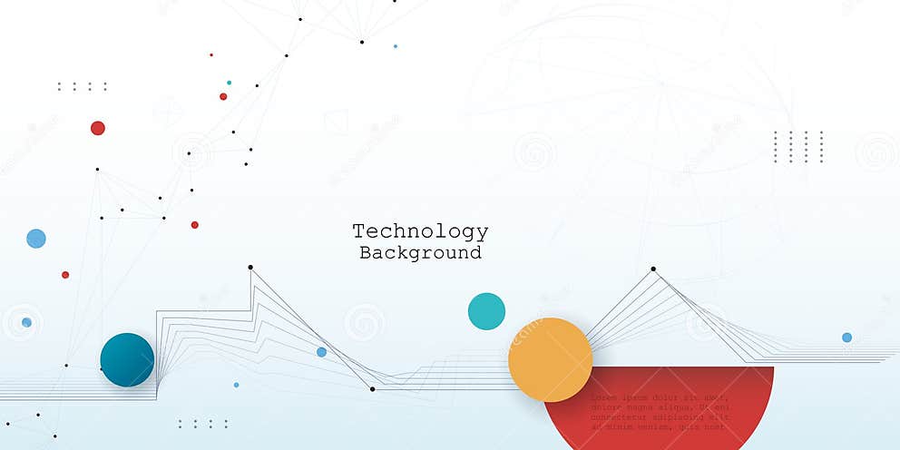 Modern Technology Design. White Circle, Geometric Shape, Wave Wireframe ...