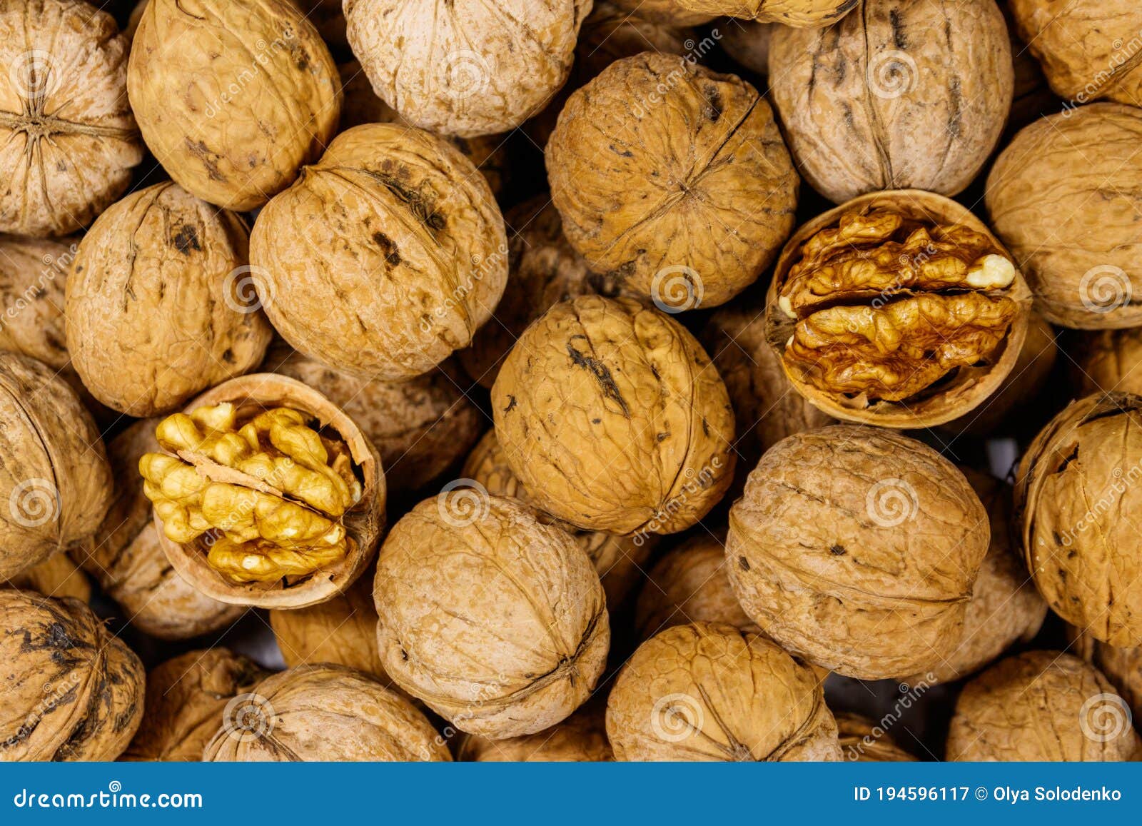 Background of Whole Walnuts Stock Image - Image of natural, detail ...