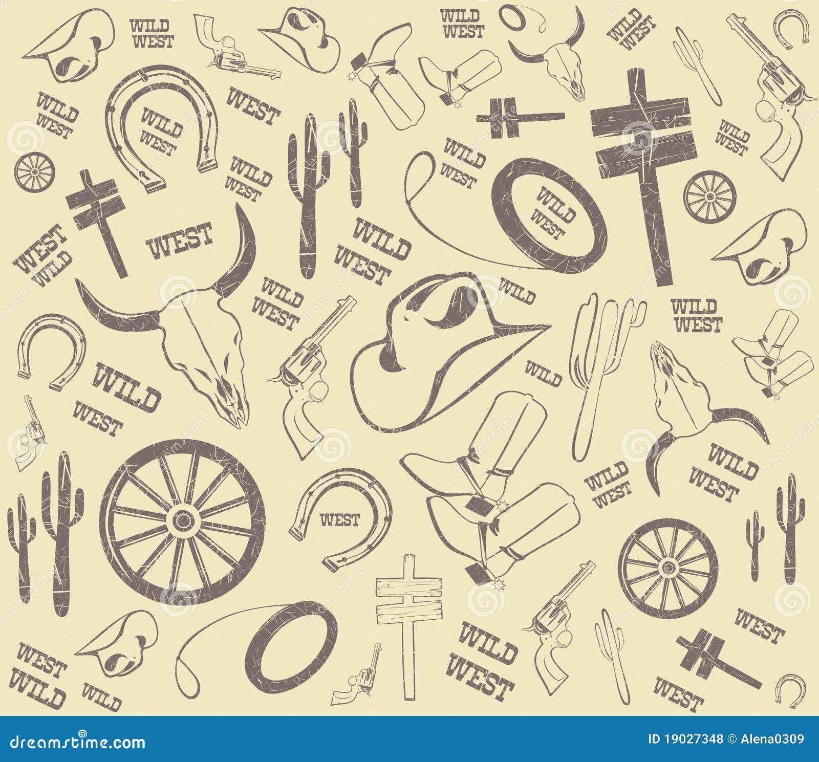 Background From Wild West Western Elements Royalty Free Stock Photos ...