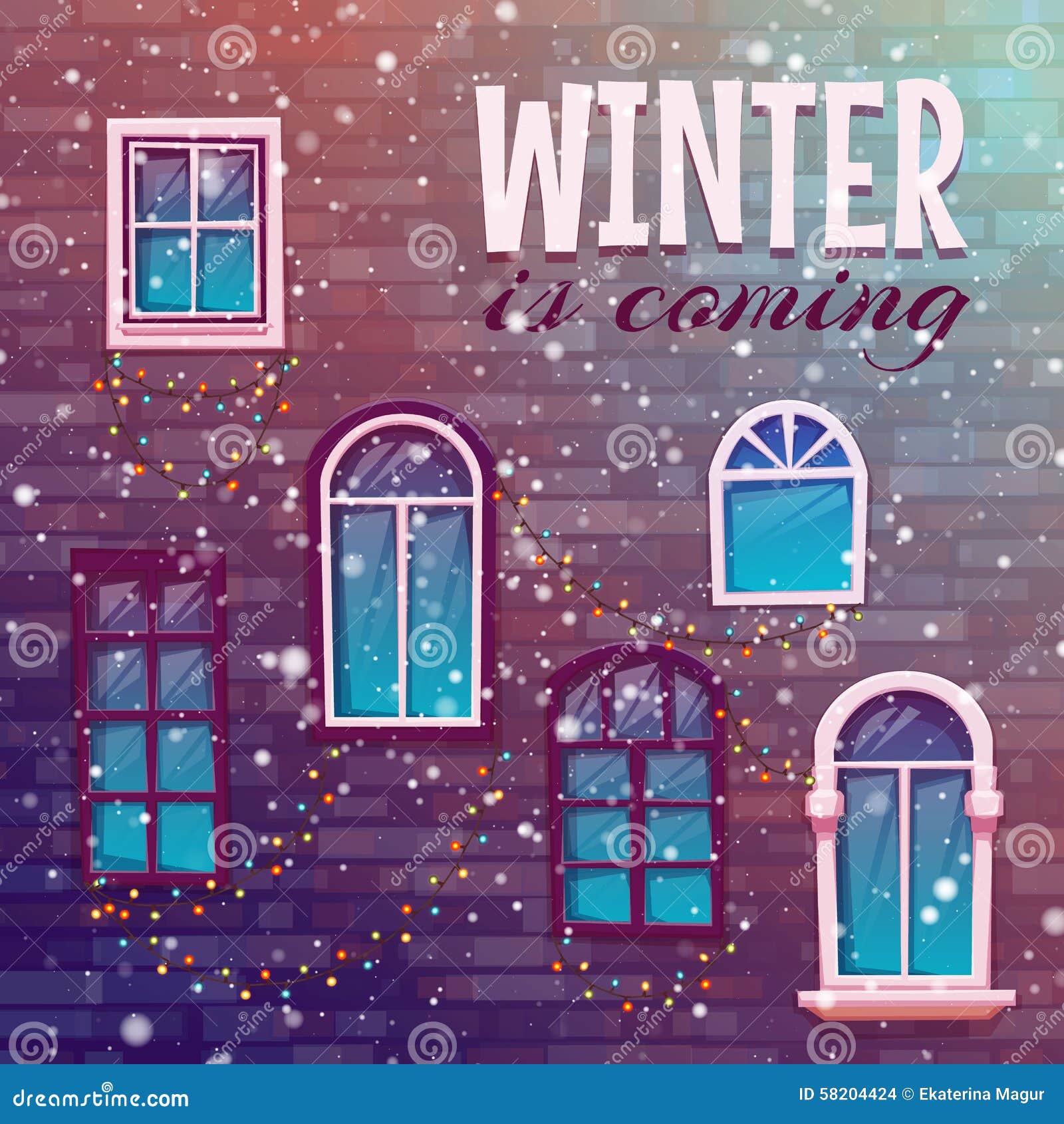Background of Winter with Building Wall. Vector Stock Vector ...