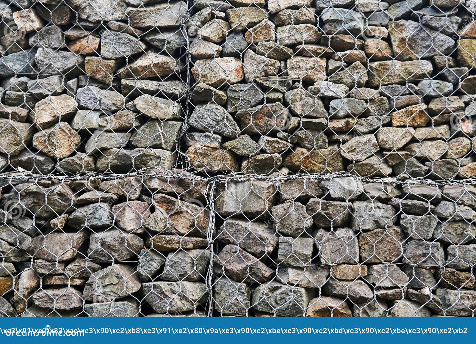 Background - Wire Mesh Gabion Wall with Granite Boulders Stock Image ...