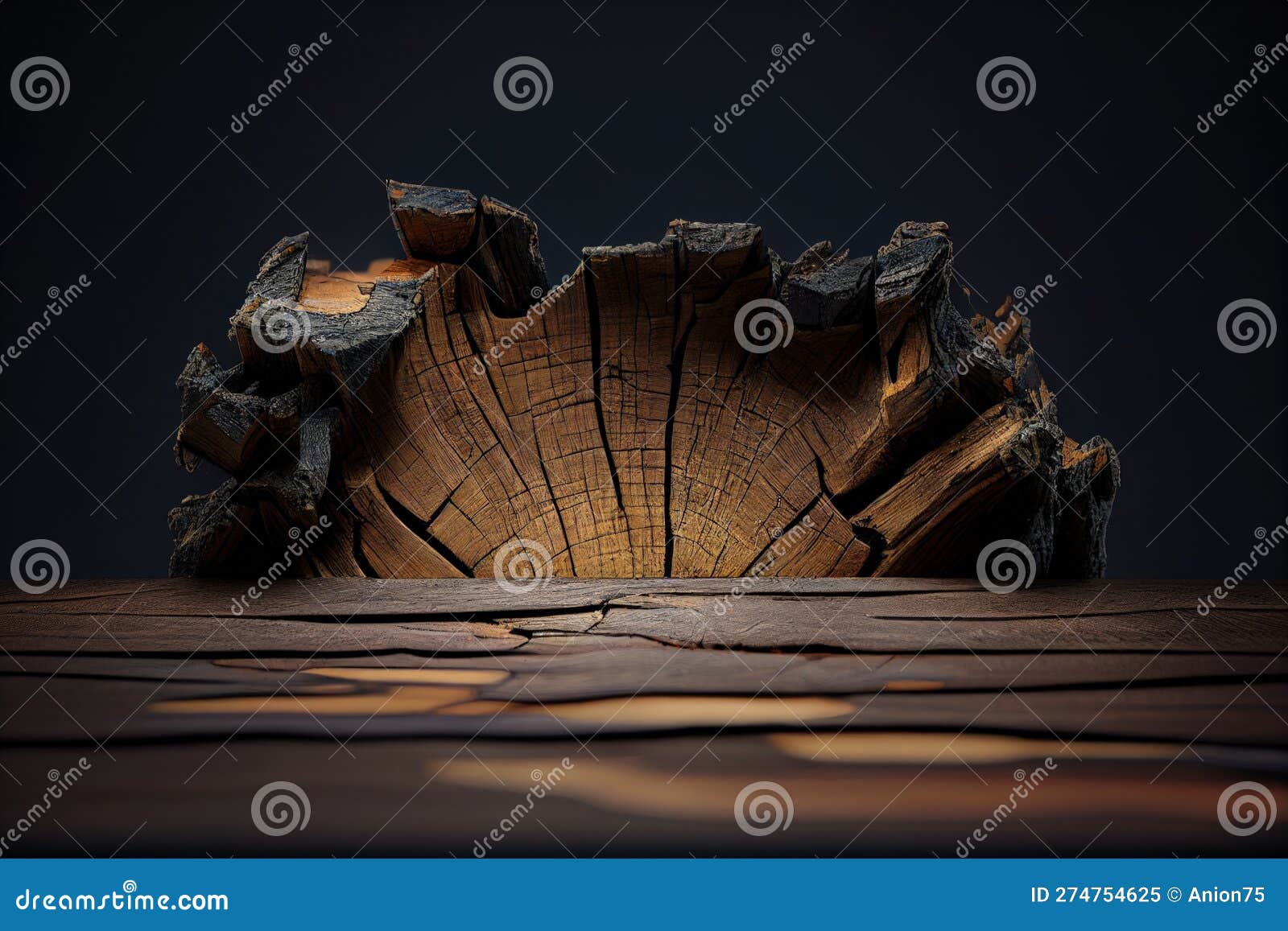 An Old Tree Stump is Near the Ground with Some Dirt, Table for ...
