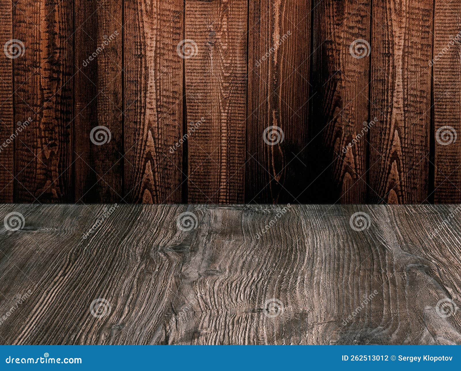 Background of Wooden Boards on the Wall and a Wooden Table Stock Photo ...