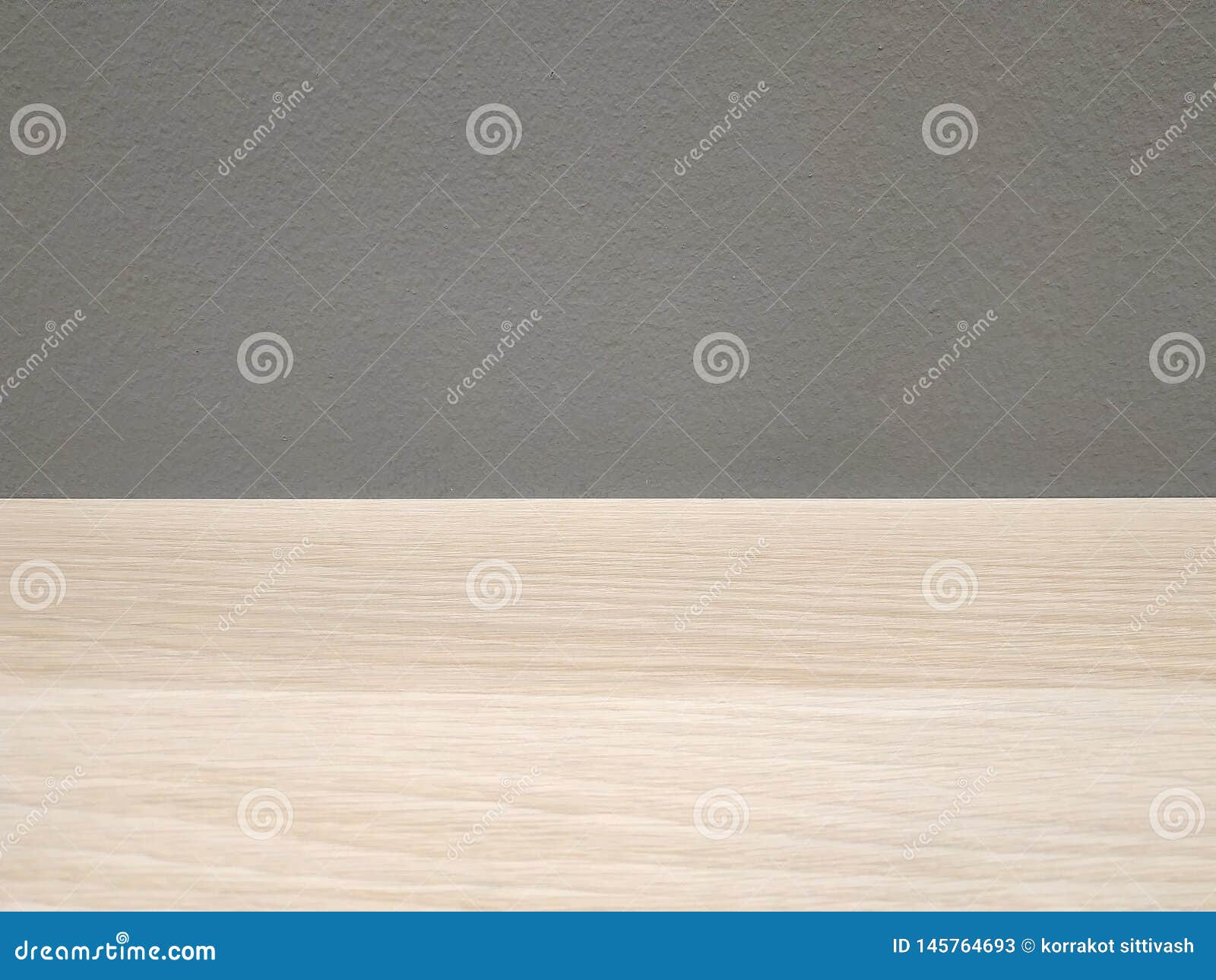 Background with Wooden Table on Gray Wall Background Stock Image ...