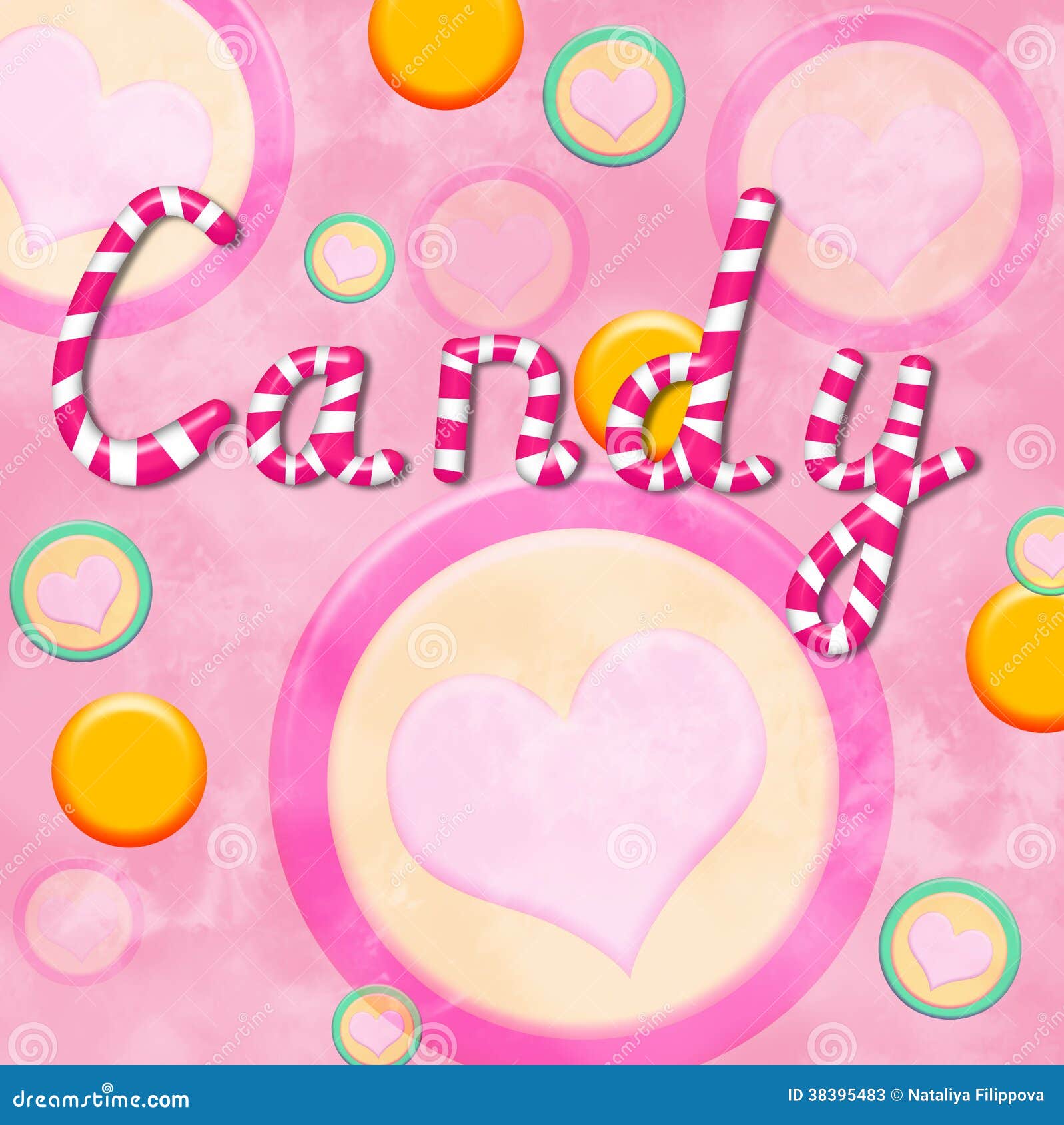 Background with the Word Candy Stock Illustration - Illustration of ...