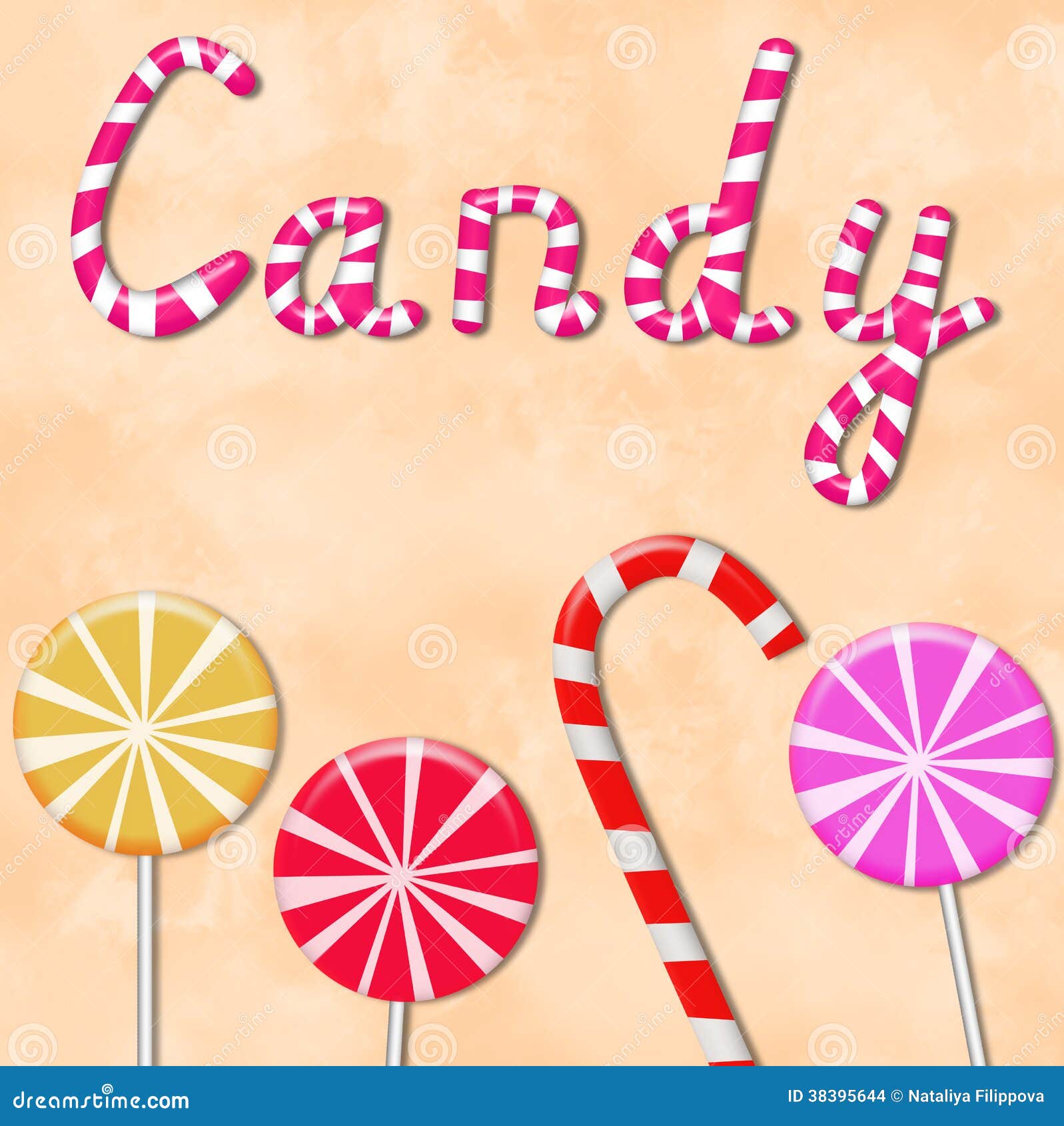 Word CANDY Of Watercolor Flowers Stock Photo | CartoonDealer.com #118049568