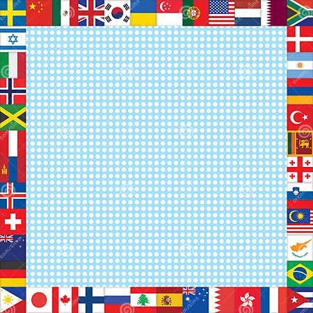 Background with World Flags Frame Stock Vector - Illustration of frame ...
