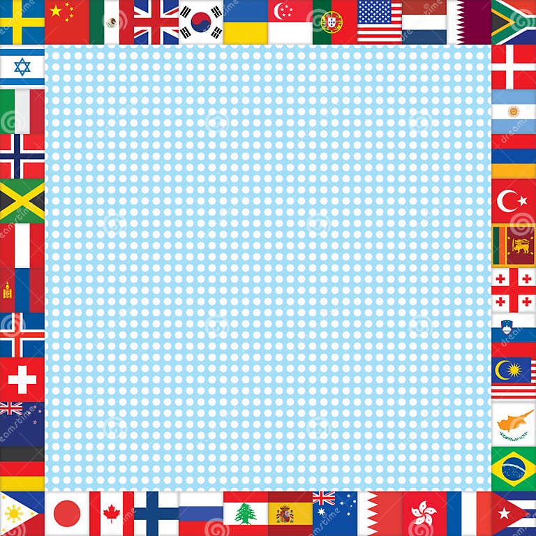 Background with World Flags Frame Stock Vector - Illustration of frame ...