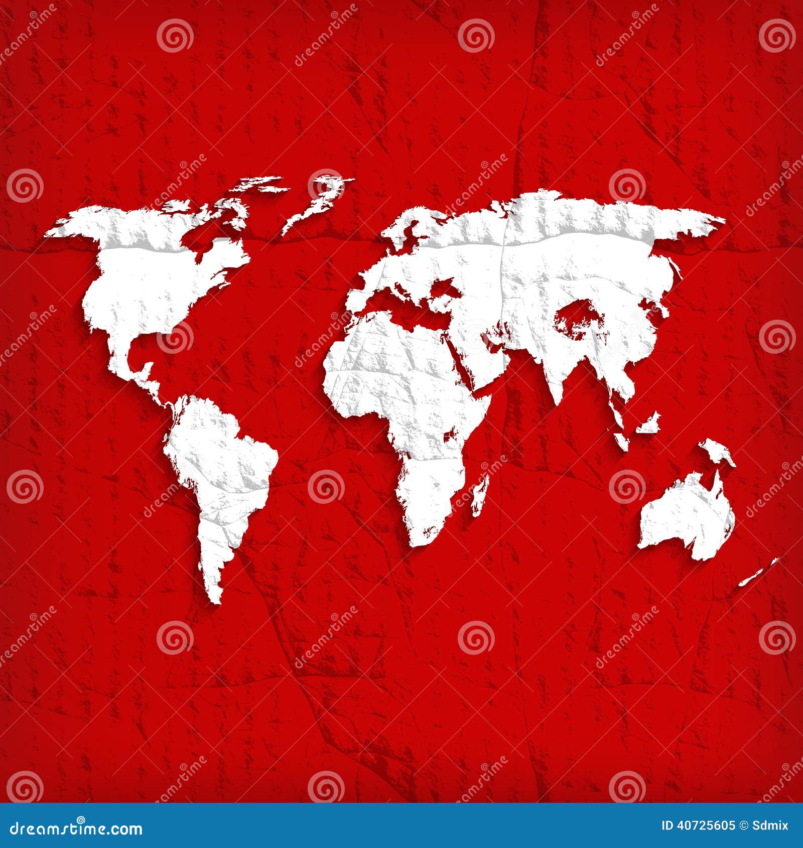 Background with World Map on Red Stock Illustration - Illustration of ...