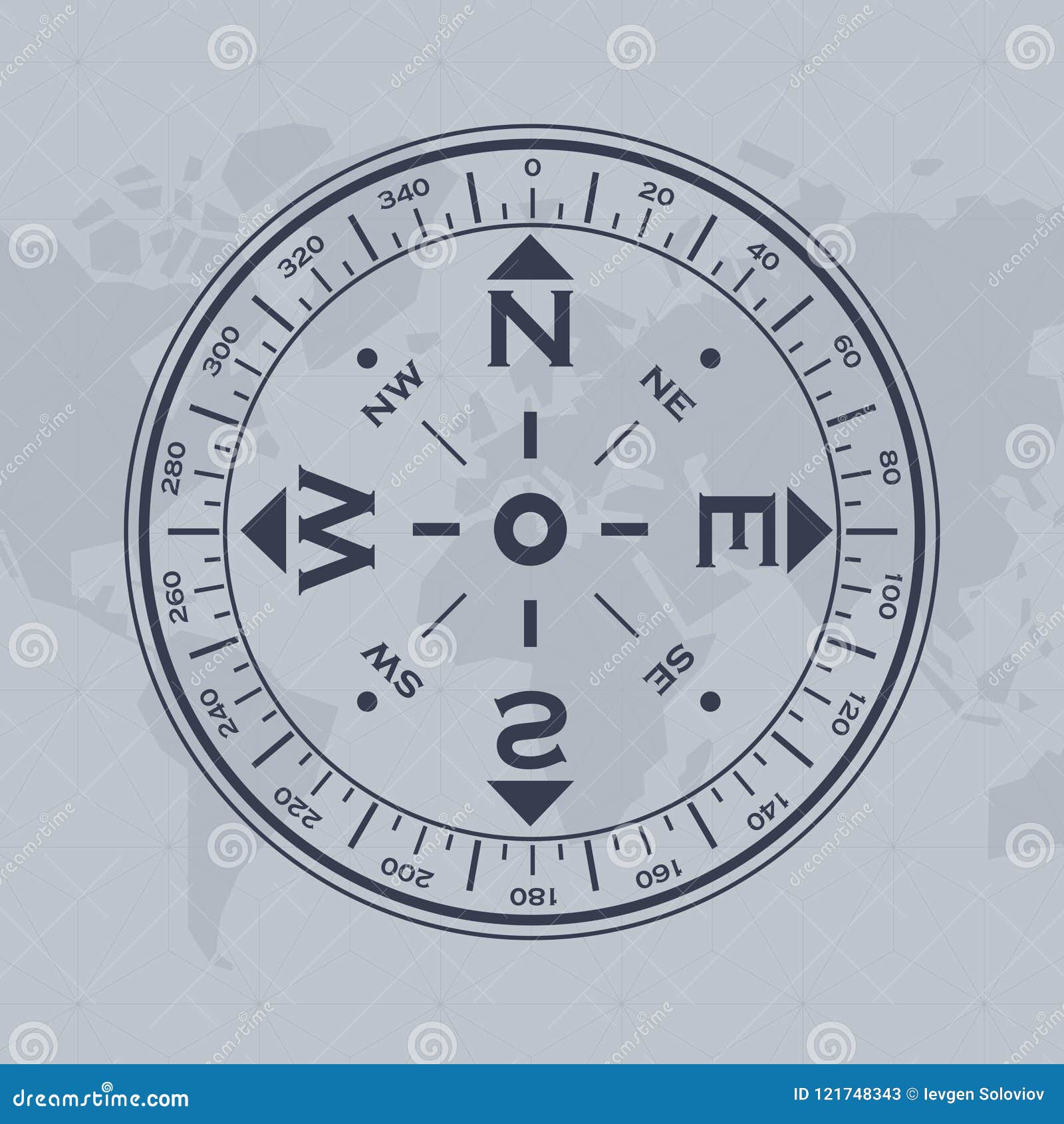 Windrose World Map Background Stock Vector - Illustration of degree ...