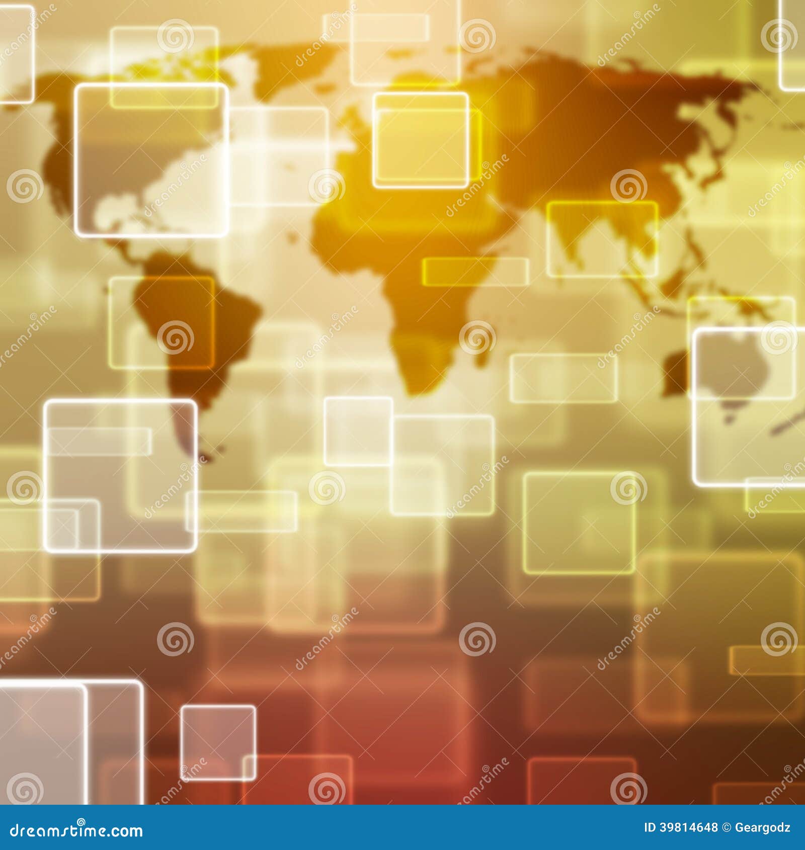 Background with World Map and Square Texture Stock Illustration ...