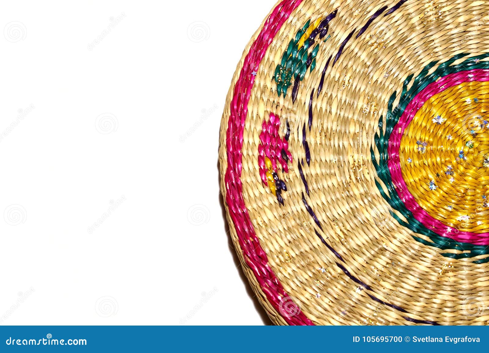 Background - Woven Spiral Colored Circle Segment with a Straw Te Stock ...