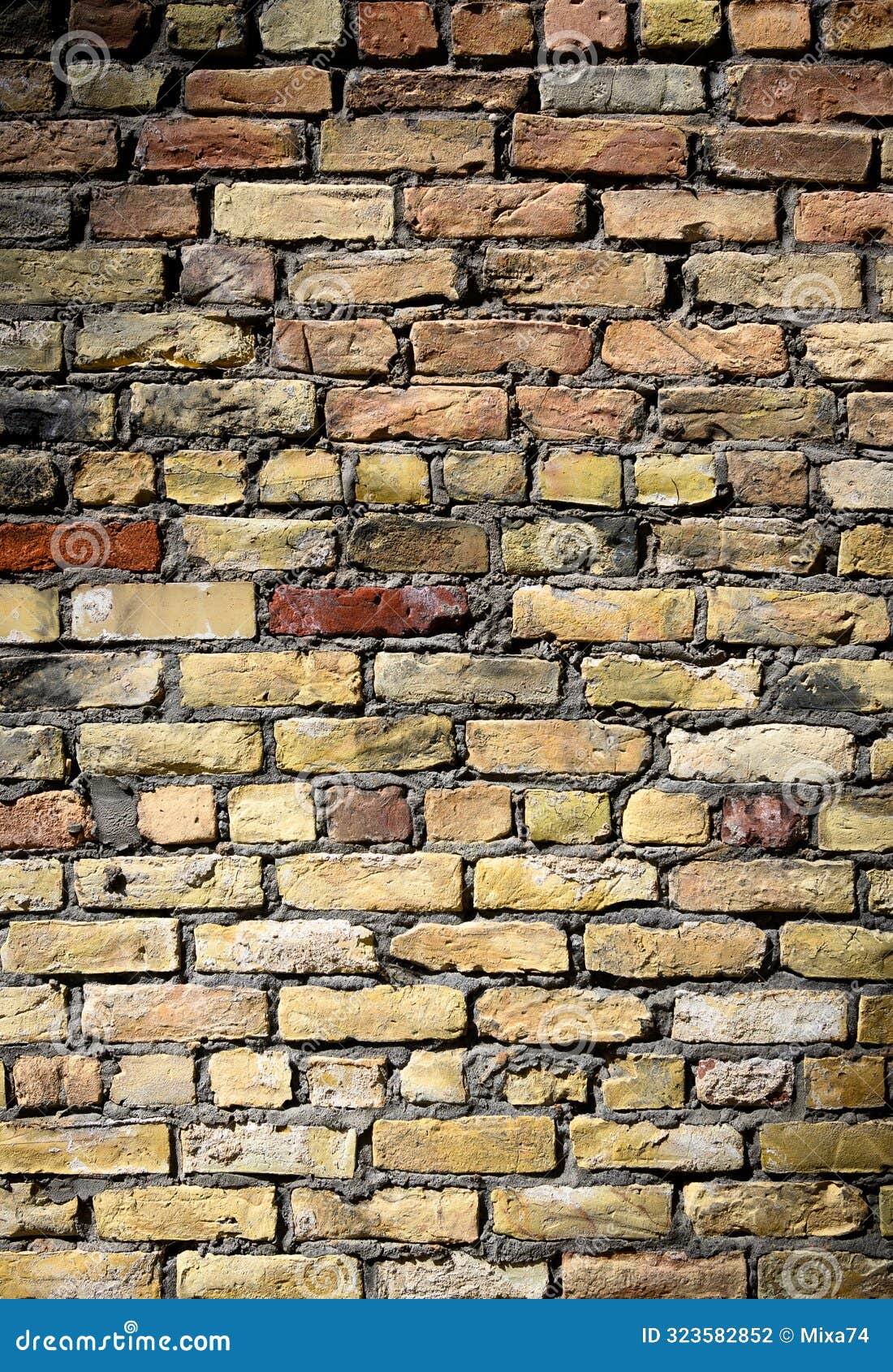 Background of Yellow Brick Texture. Brick Wall Pattern 1 Stock Photo ...
