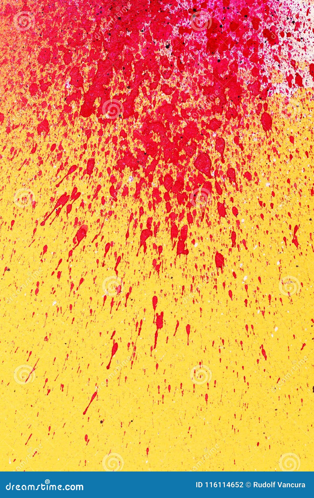 Background of Yellow Splattered with Red Stock Photo - Image of copy ...