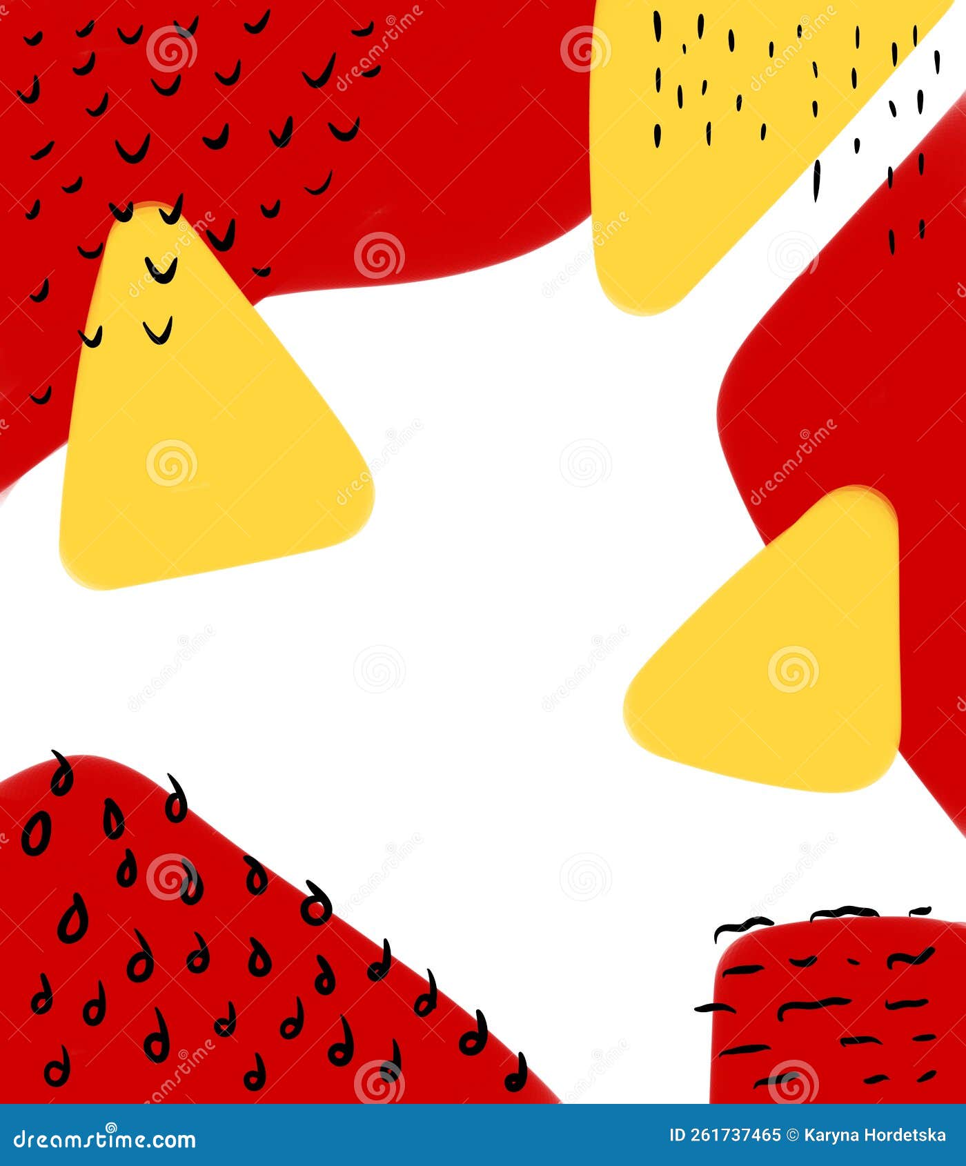 Background with Yellow Triangles and Black Details Illustration Stock ...