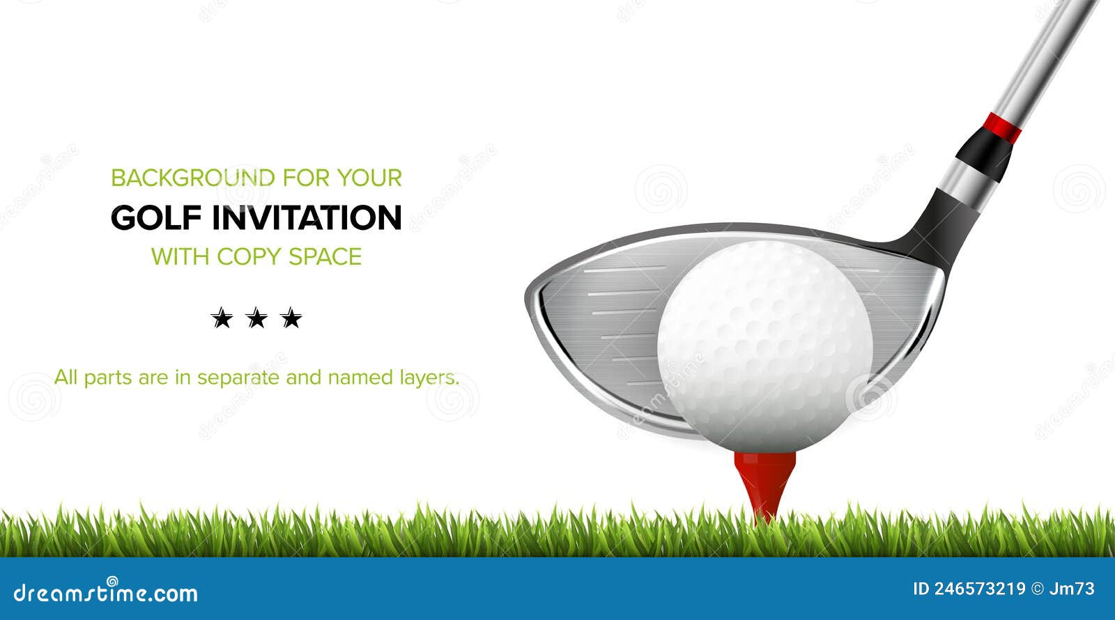 Background for Your Golf Invitation with Club and Ball Stock Vector ...