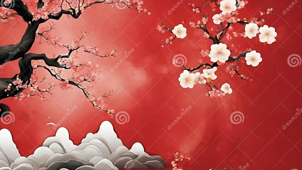 Abstract Chinese Theme Background with Realistic Photography and High ...