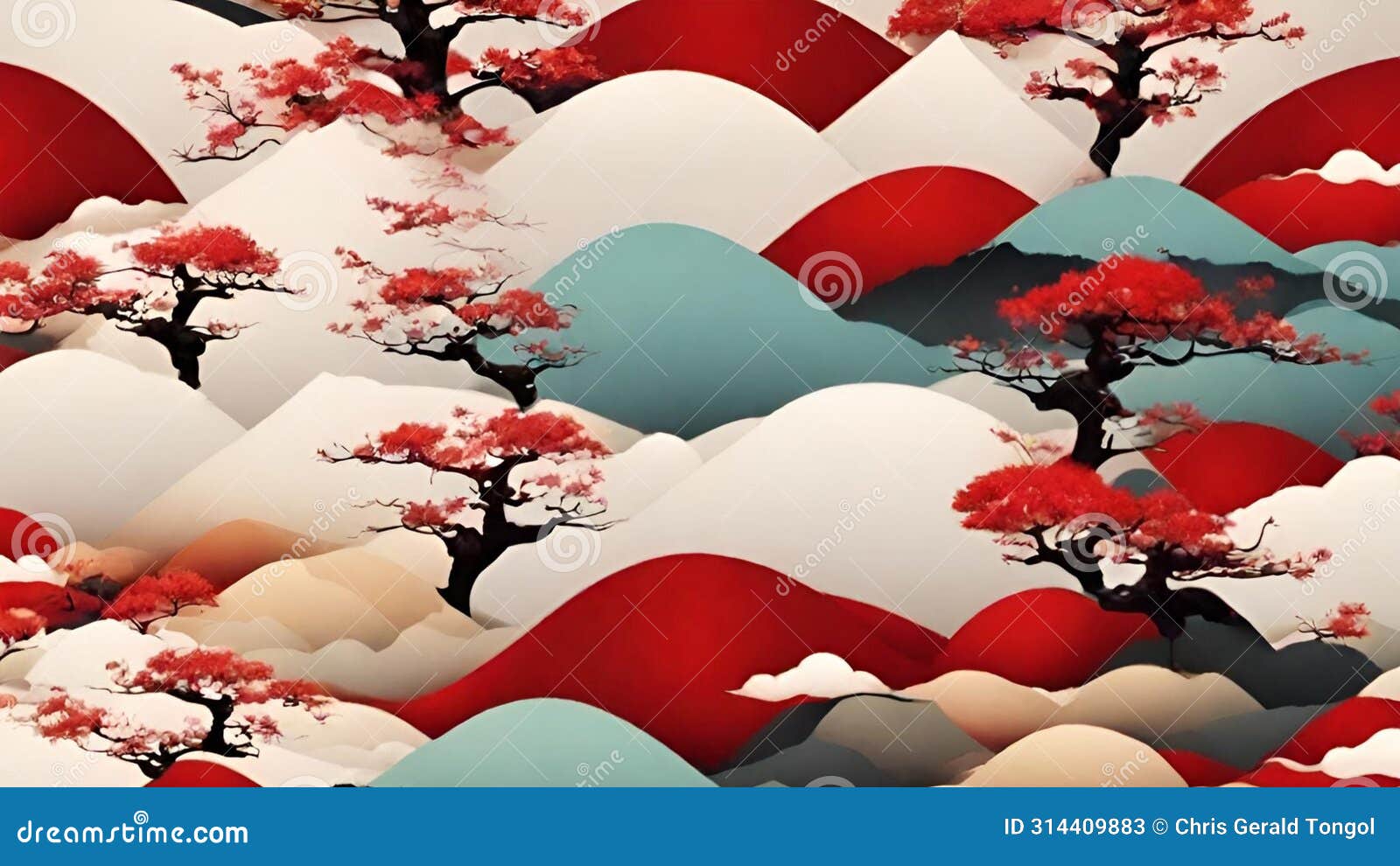 Abstract Japanese Theme Background with Realistic Photography and High ...