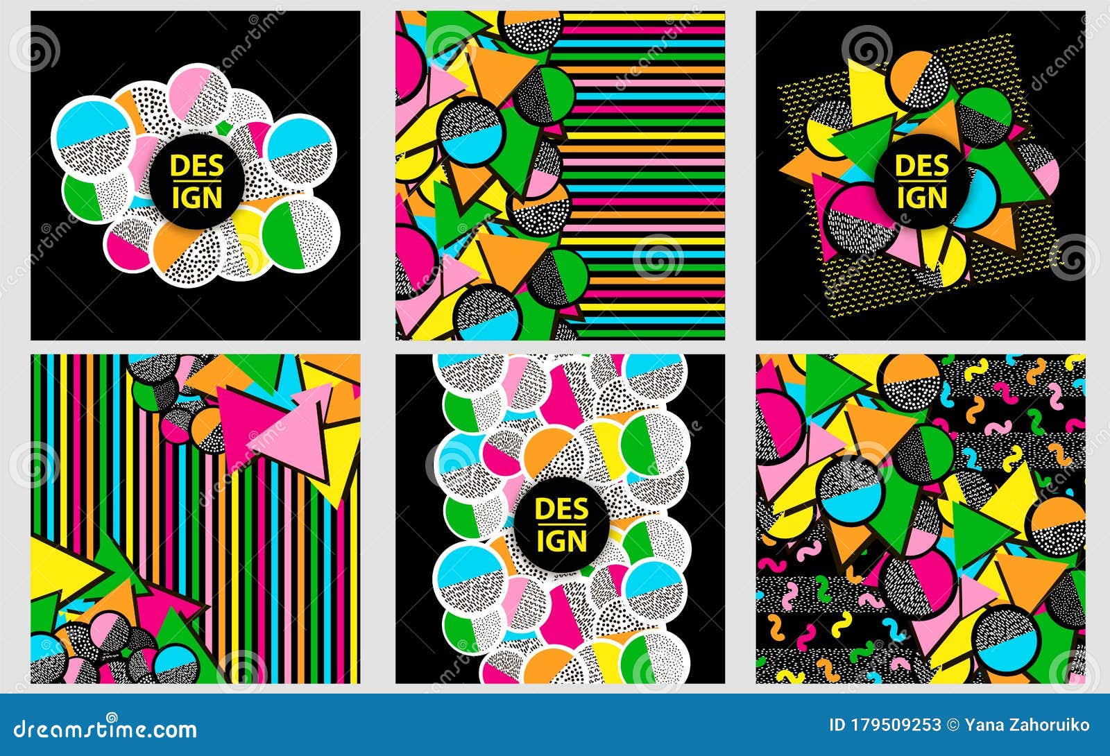 Backgrounds with Colorful Geometric Figures Stock Illustration ...