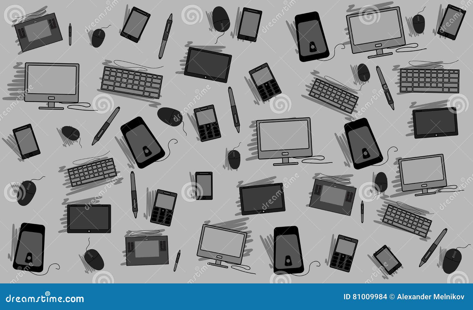 Backgrounds Consisting of Computer Equipment.Vector Stock Vector ...