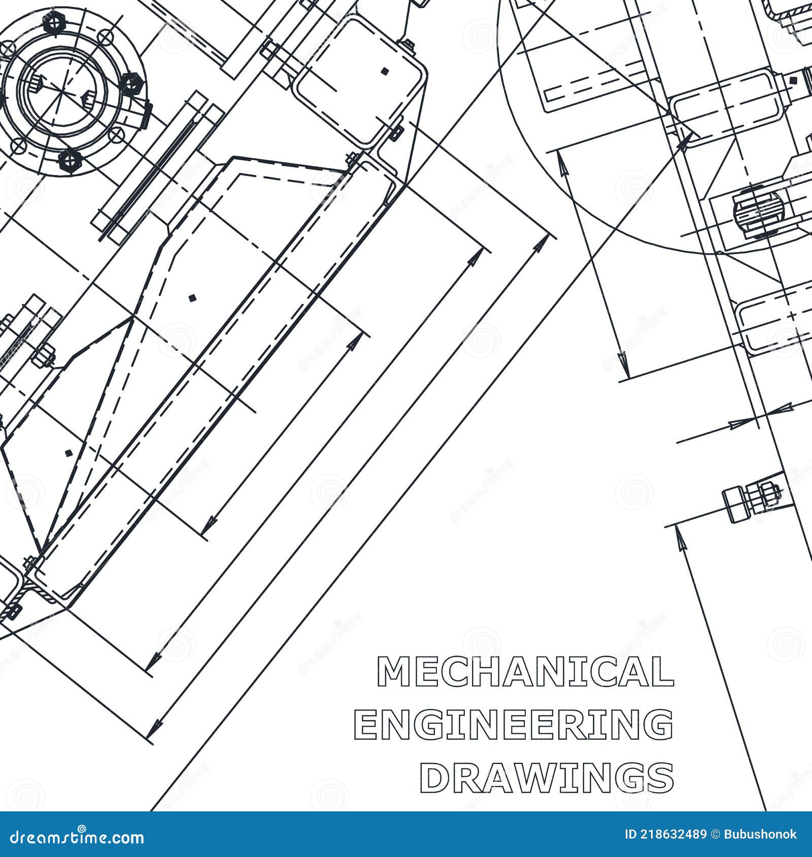 Backgrounds of Engineering Subjects. Technical Illustration. Mechanical ...