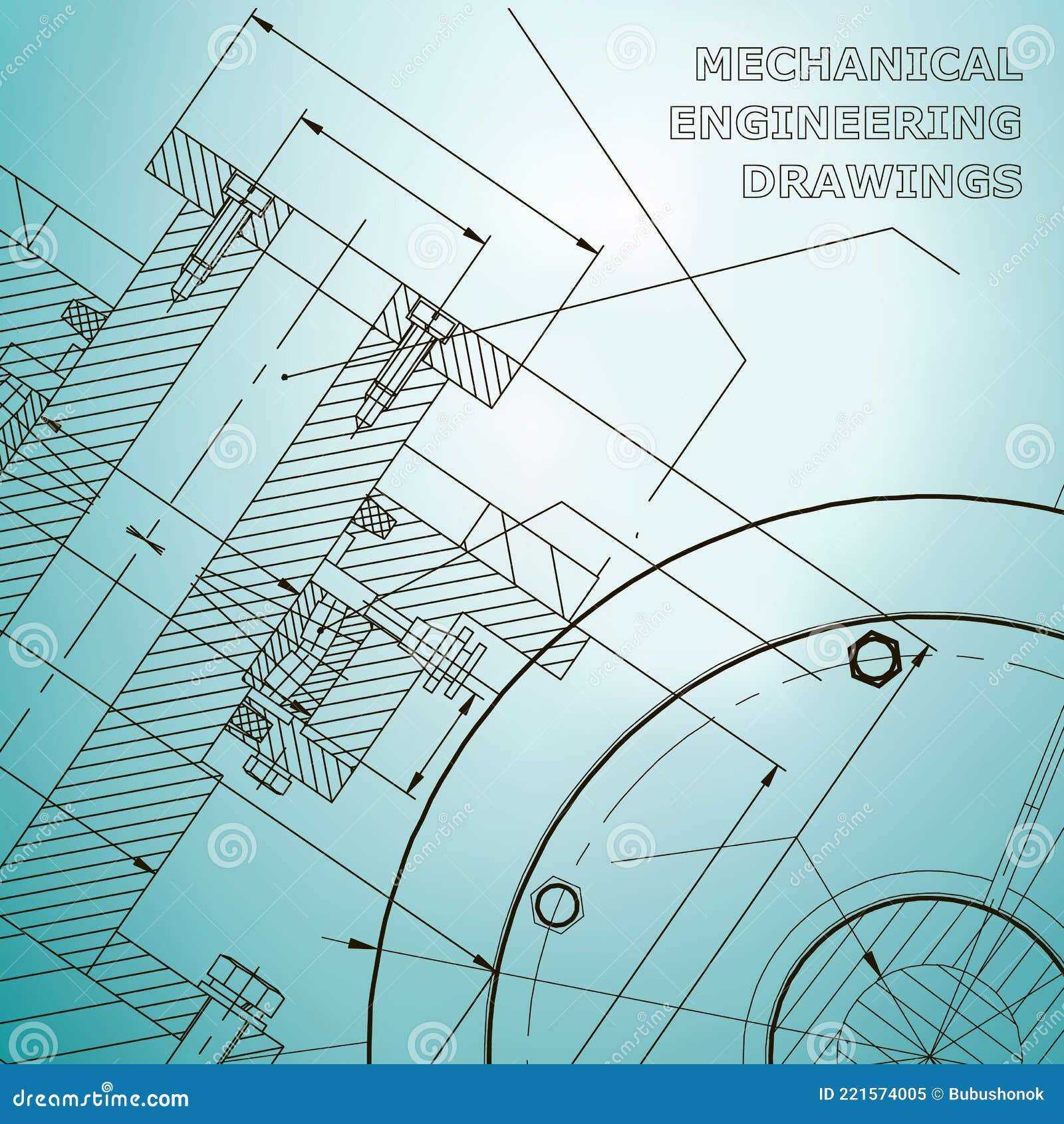 Backgrounds of Engineering Subjects. Technical Illustration Stock ...