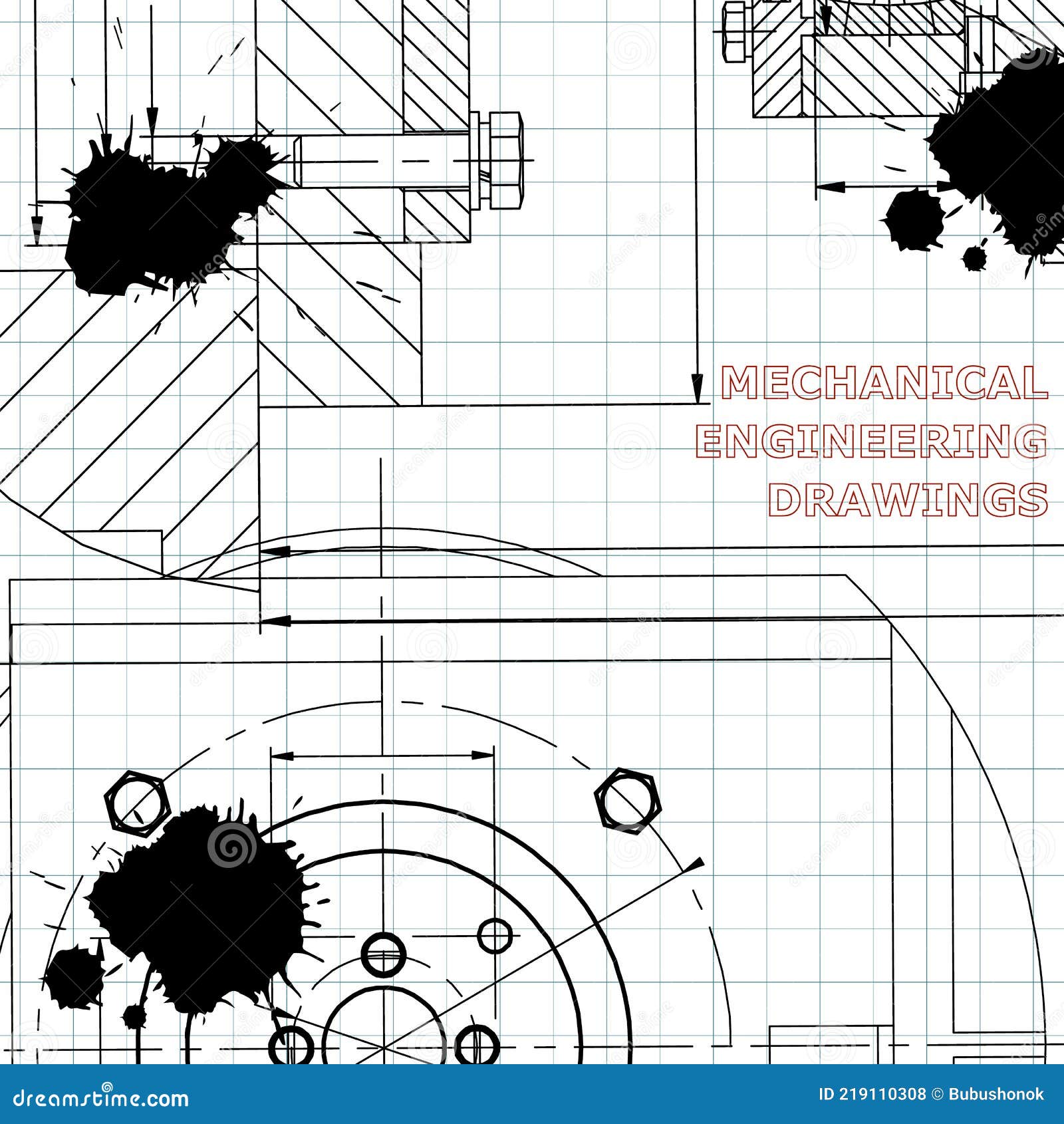 Backgrounds of Engineering Subjects. Technical Illustration Stock ...