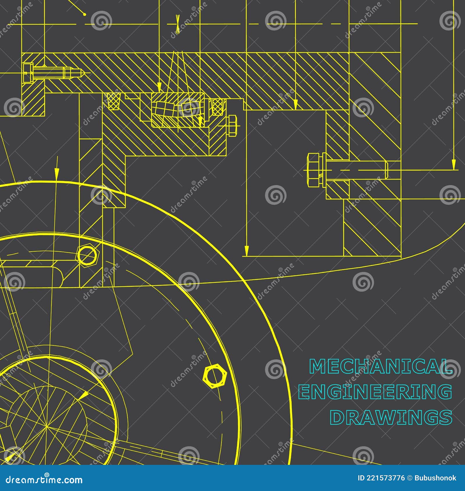 Backgrounds of Engineering Subjects. Technical Illustration Stock ...