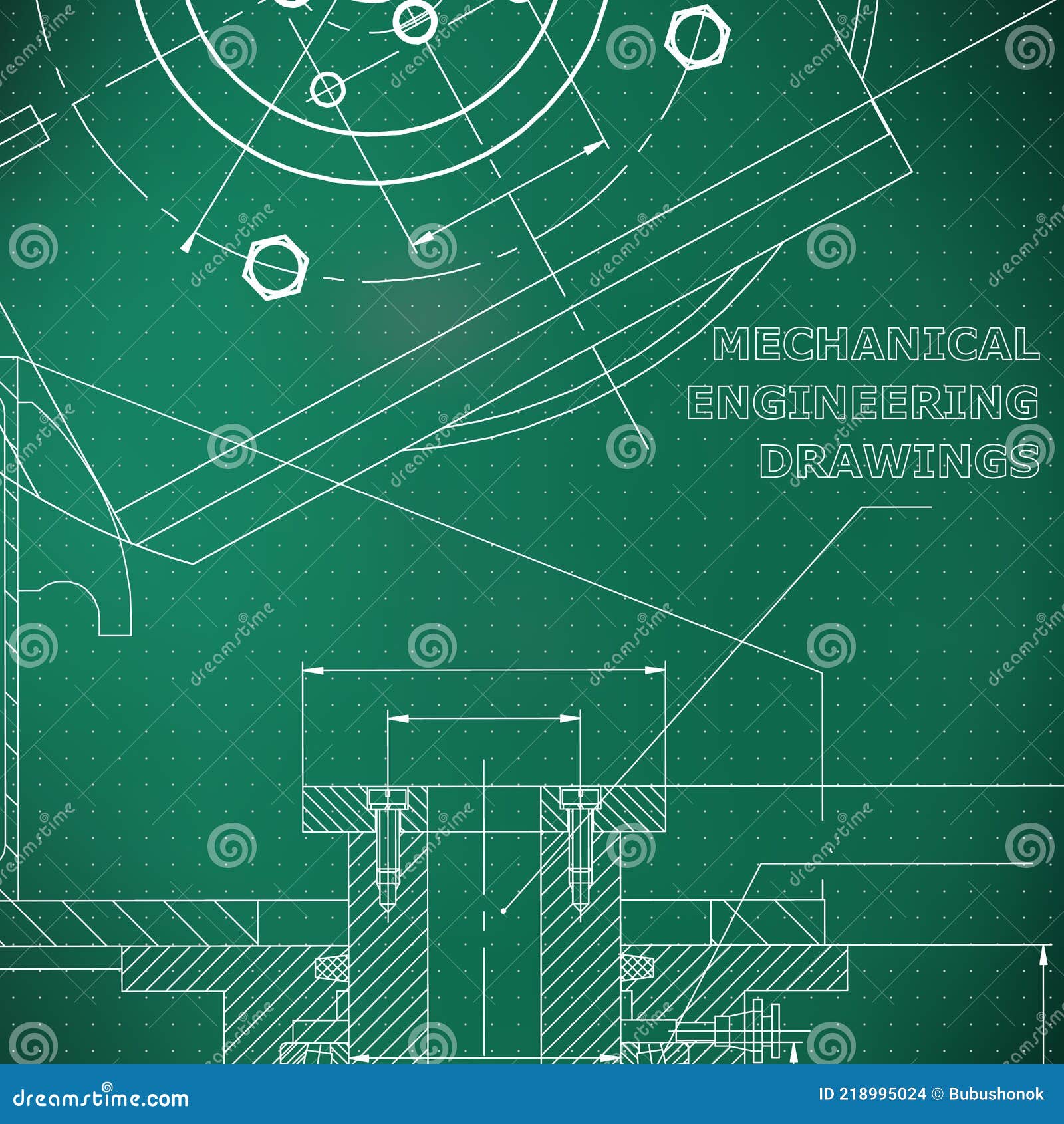 Backgrounds of Engineering Subjects. Technical Illustration. Mechanical ...