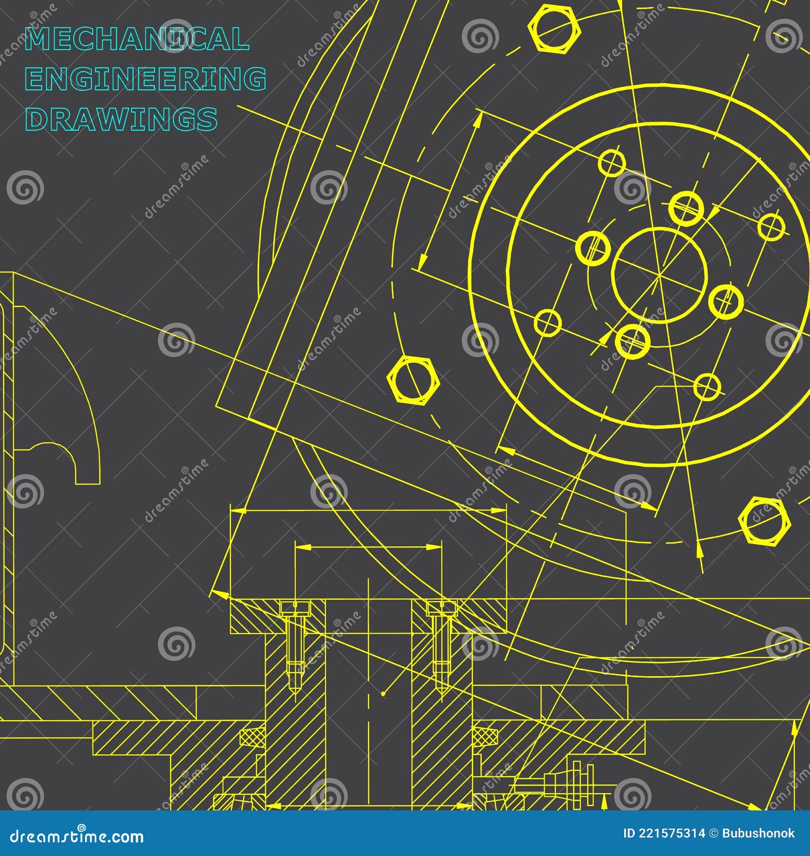 Backgrounds of Engineering Subjects. Technical Illustration Stock ...