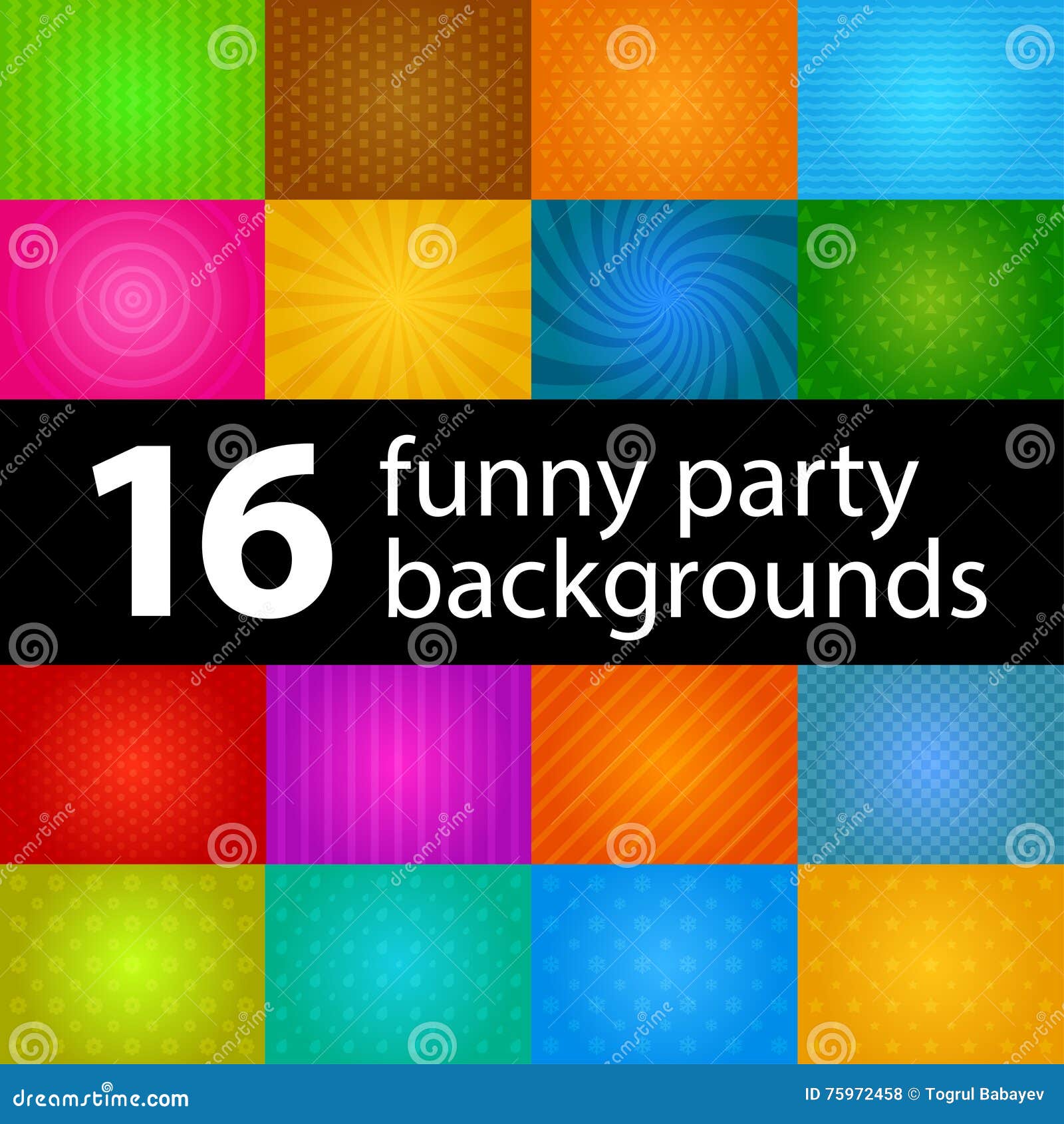 Backgrounds for Funny Kids Presentation or Holiday Designs, Set of 16 ...