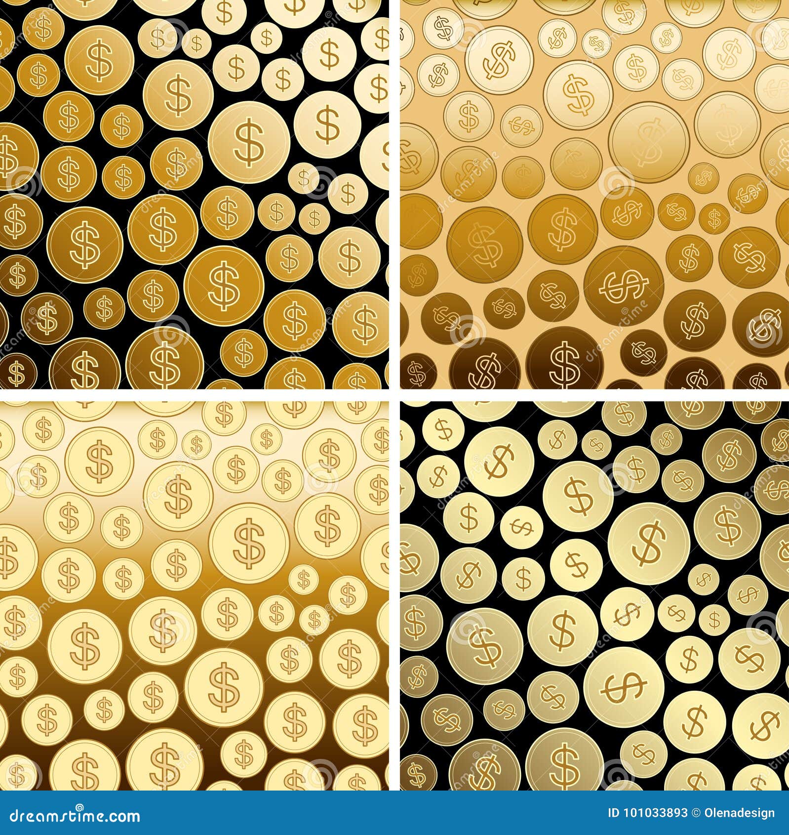 Backgrounds with Golden Dollars - Gold Vector Gradient Coins Stock ...
