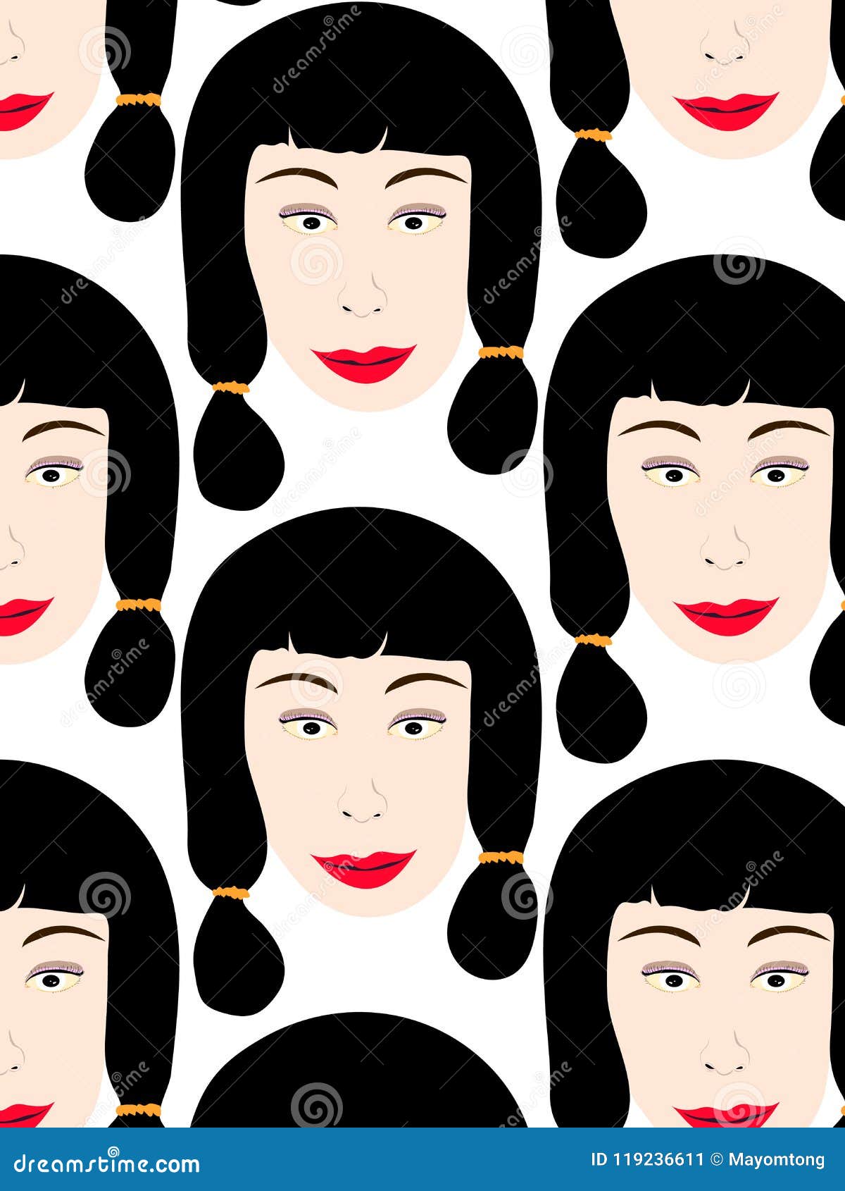 Woman face pattern stock vector. Illustration of fashion - 119236611