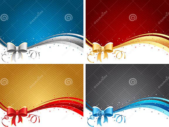 Backgrounds set with bows stock vector. Illustration of card - 62369092