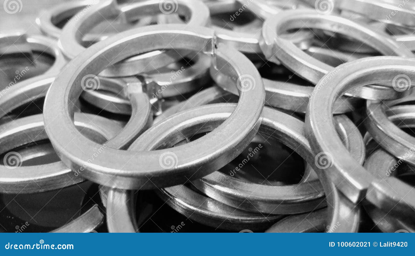 Steel rings stock image. Image of monochrome, round - 100602021
